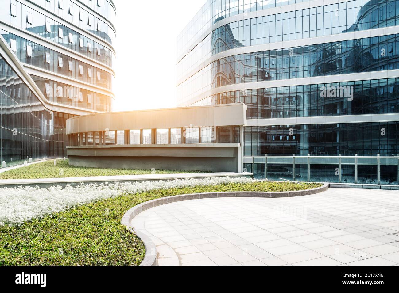 exterior of modern office building with glass wall Stock Photo - Alamy