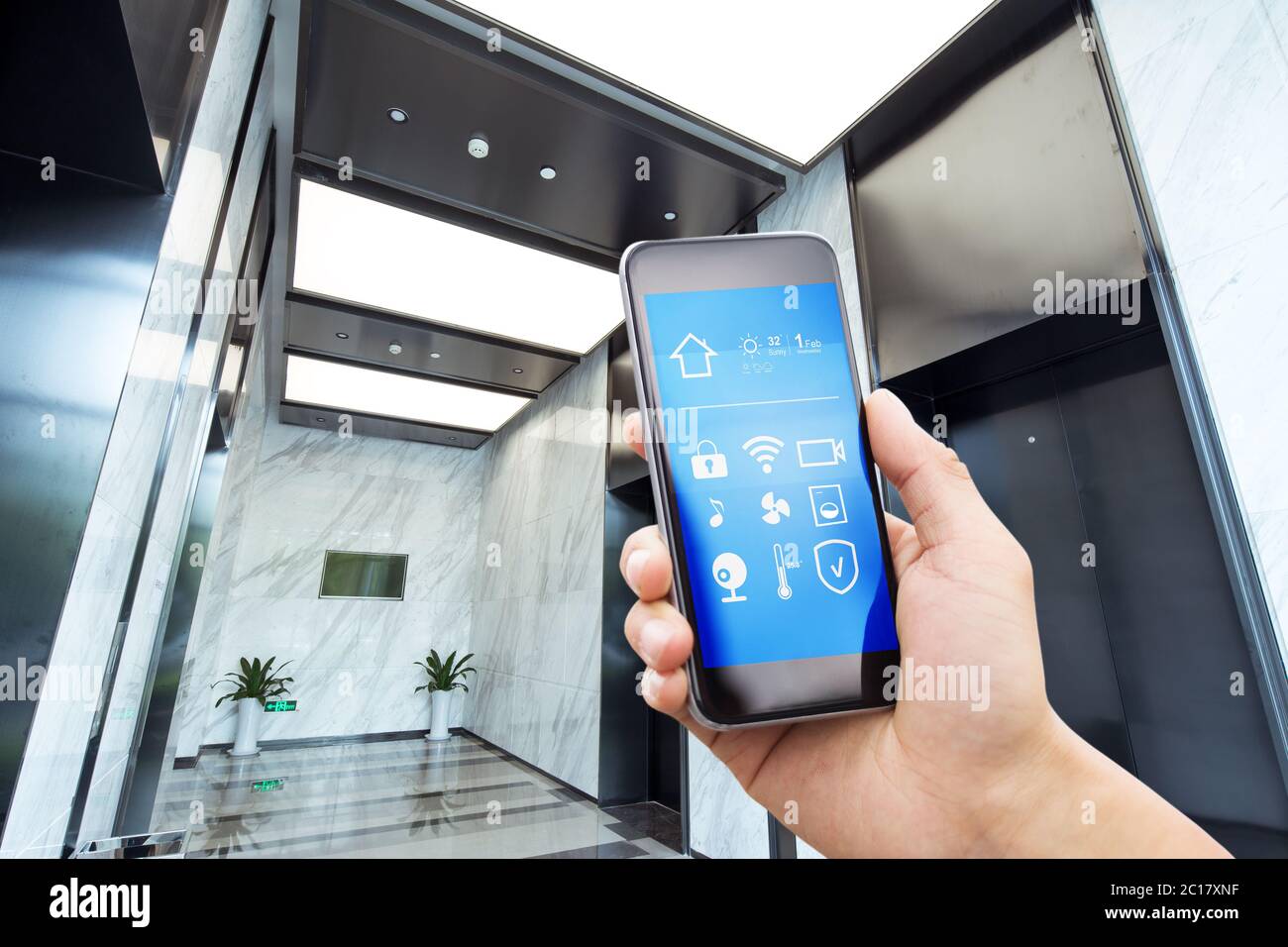 smart phone in modern hallway Stock Photo - Alamy