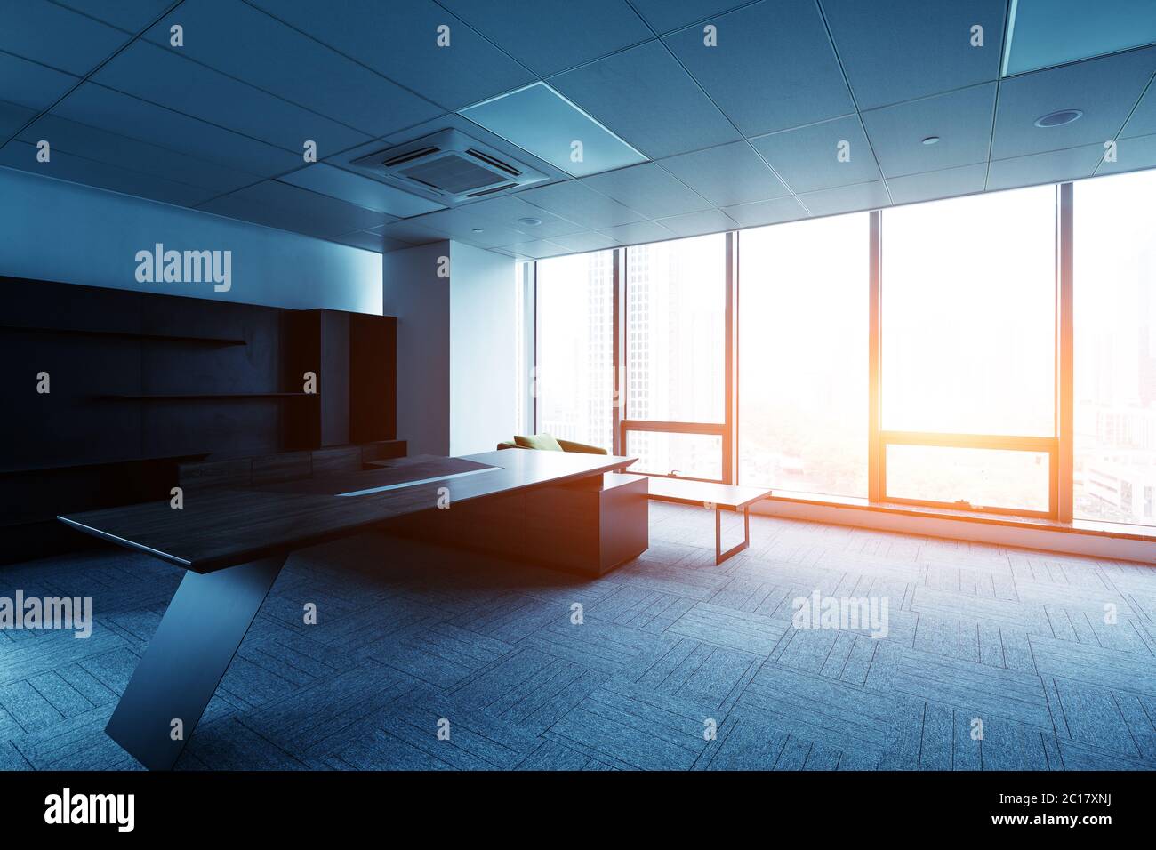 interior of office with board table Stock Photo - Alamy