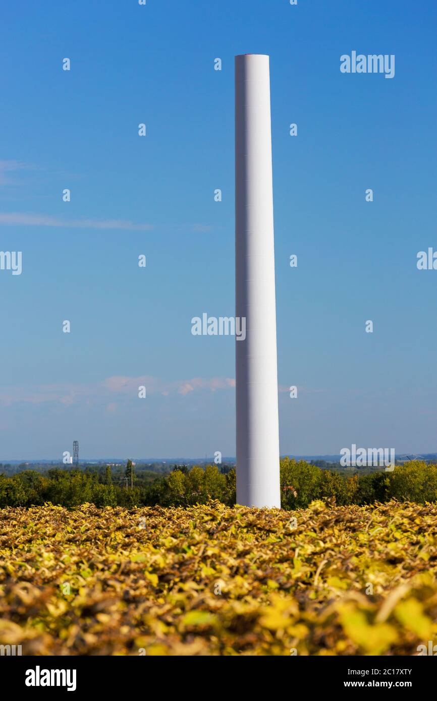 Installation of a wind turbine in wind farm construction site Stock ...