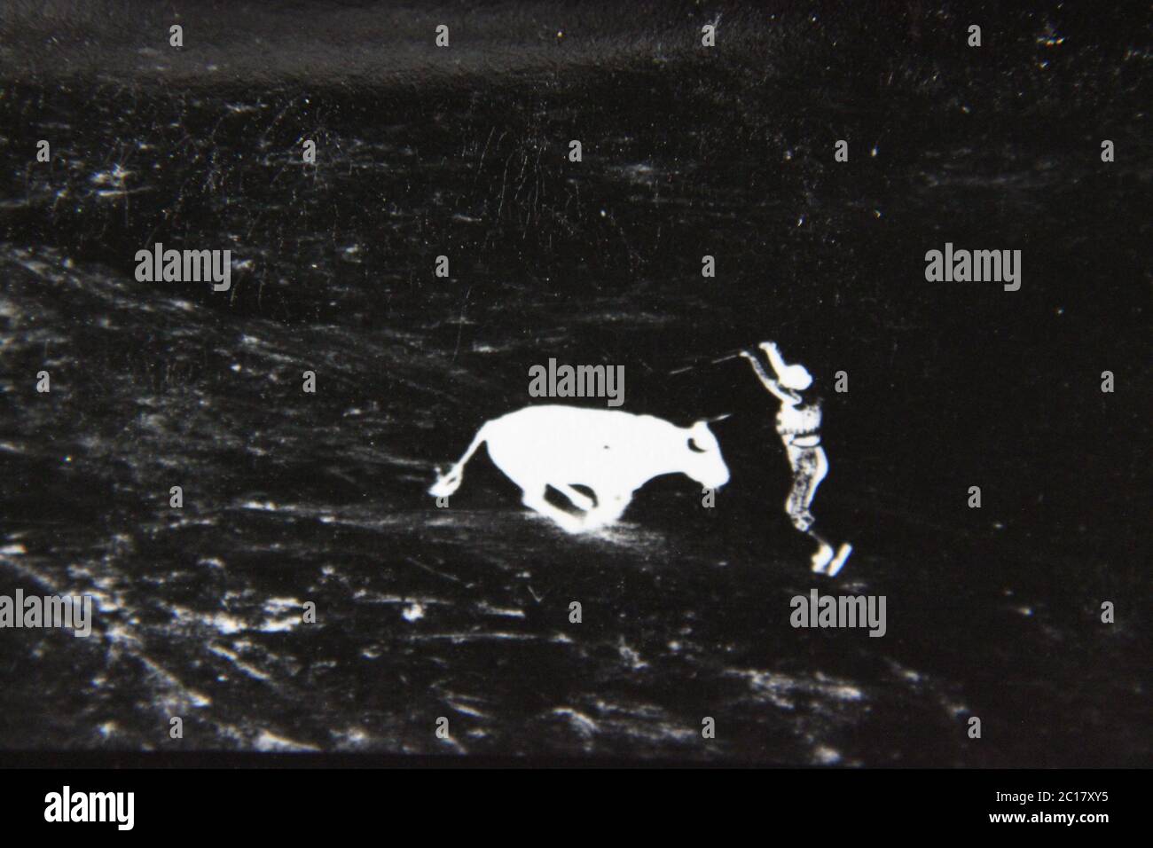 Fine 70s vintage black and white extreme photography of a matador ...