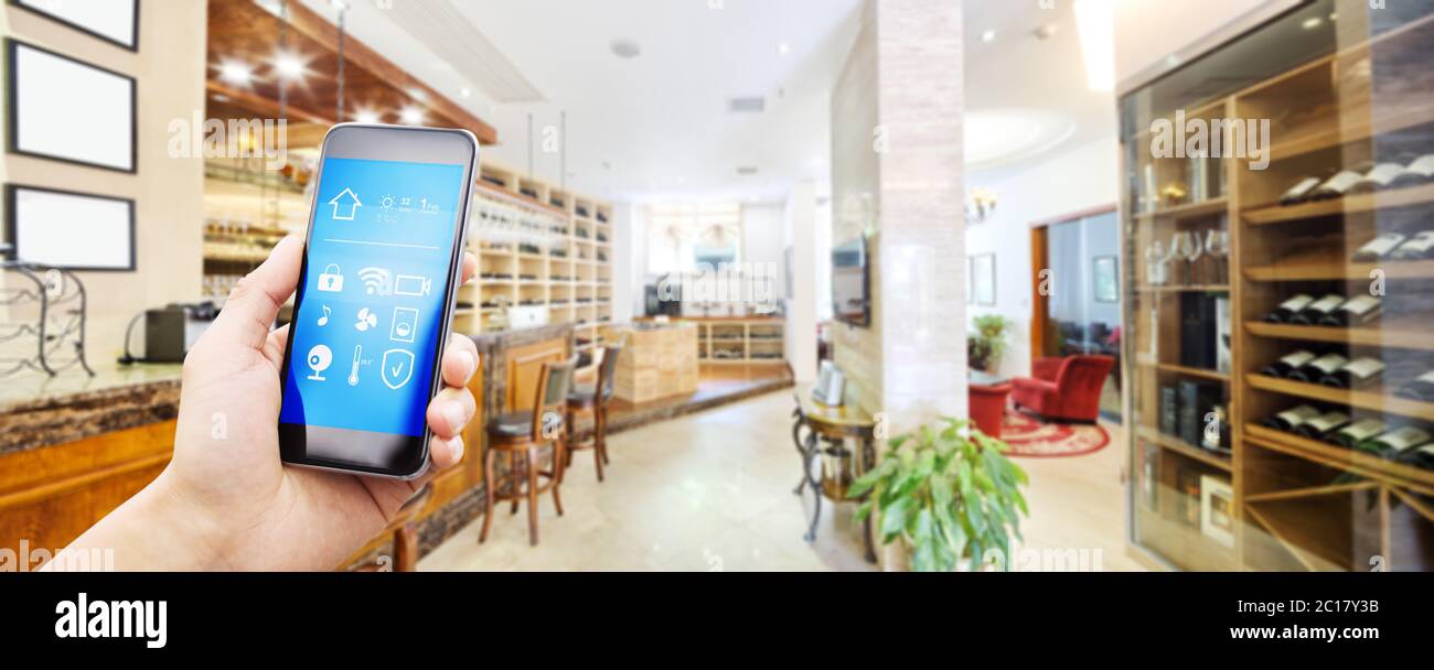 mobile phone in modern wine cellar Stock Photo - Alamy