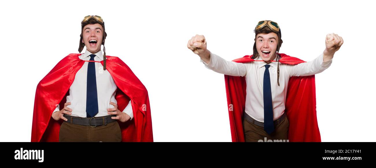 Funny hero isolated on the white Stock Photo - Alamy