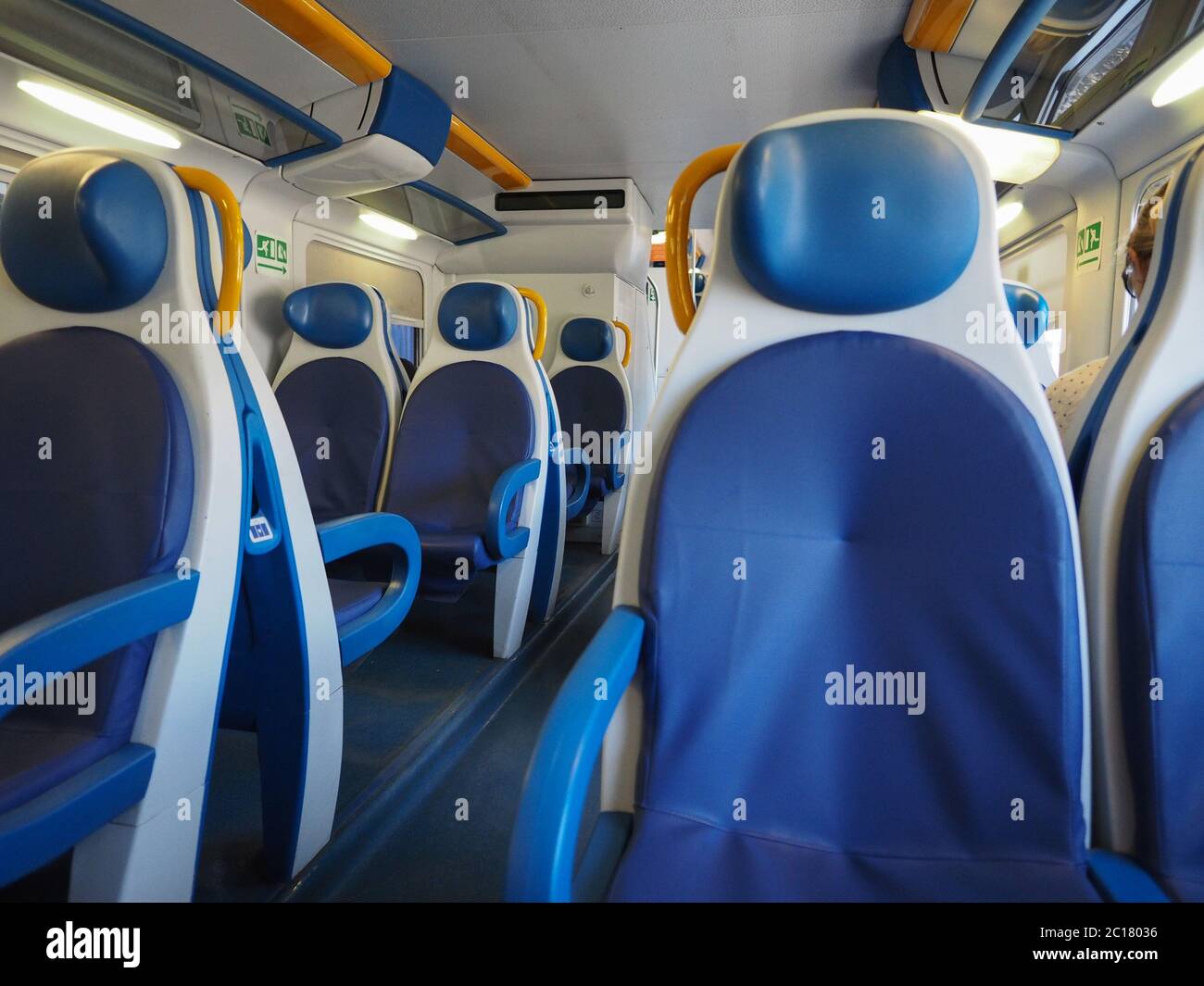 Italian train interior Stock Photo - Alamy