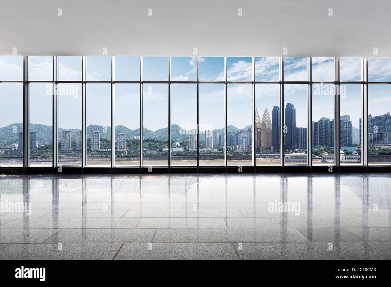 cityscape of modern city from window Stock Photo - Alamy