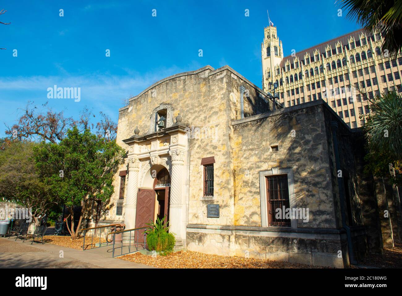 The Alamo Mission gift shop in downtown San Antonio, Texas, USA. The ...