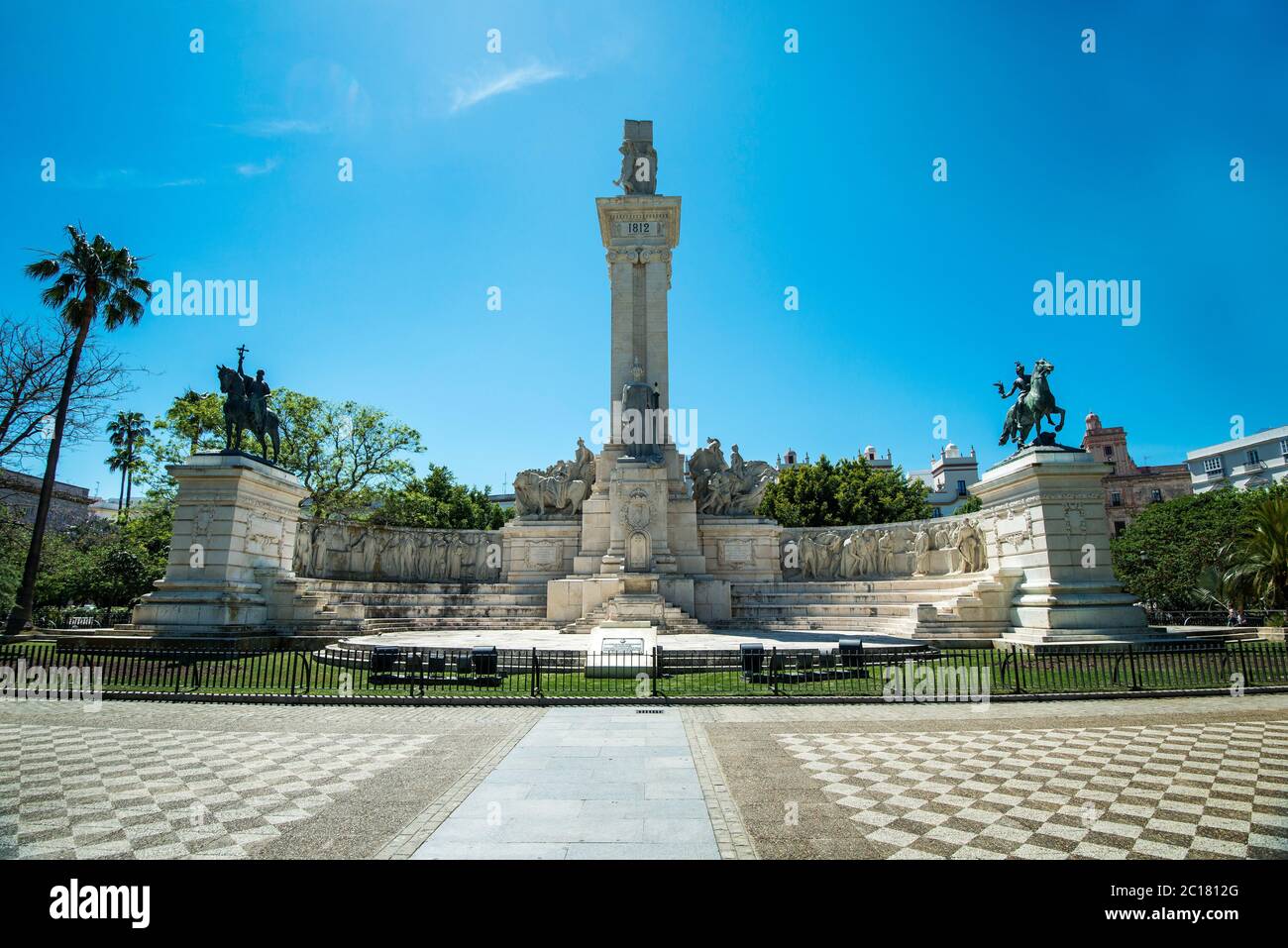 Monument to the Cadiz Constitution in the Spain Square (Plaza de Espana ...