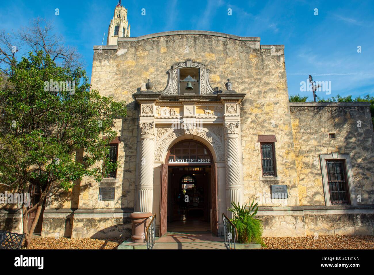 The Alamo Mission gift shop in downtown San Antonio, Texas, USA. The ...