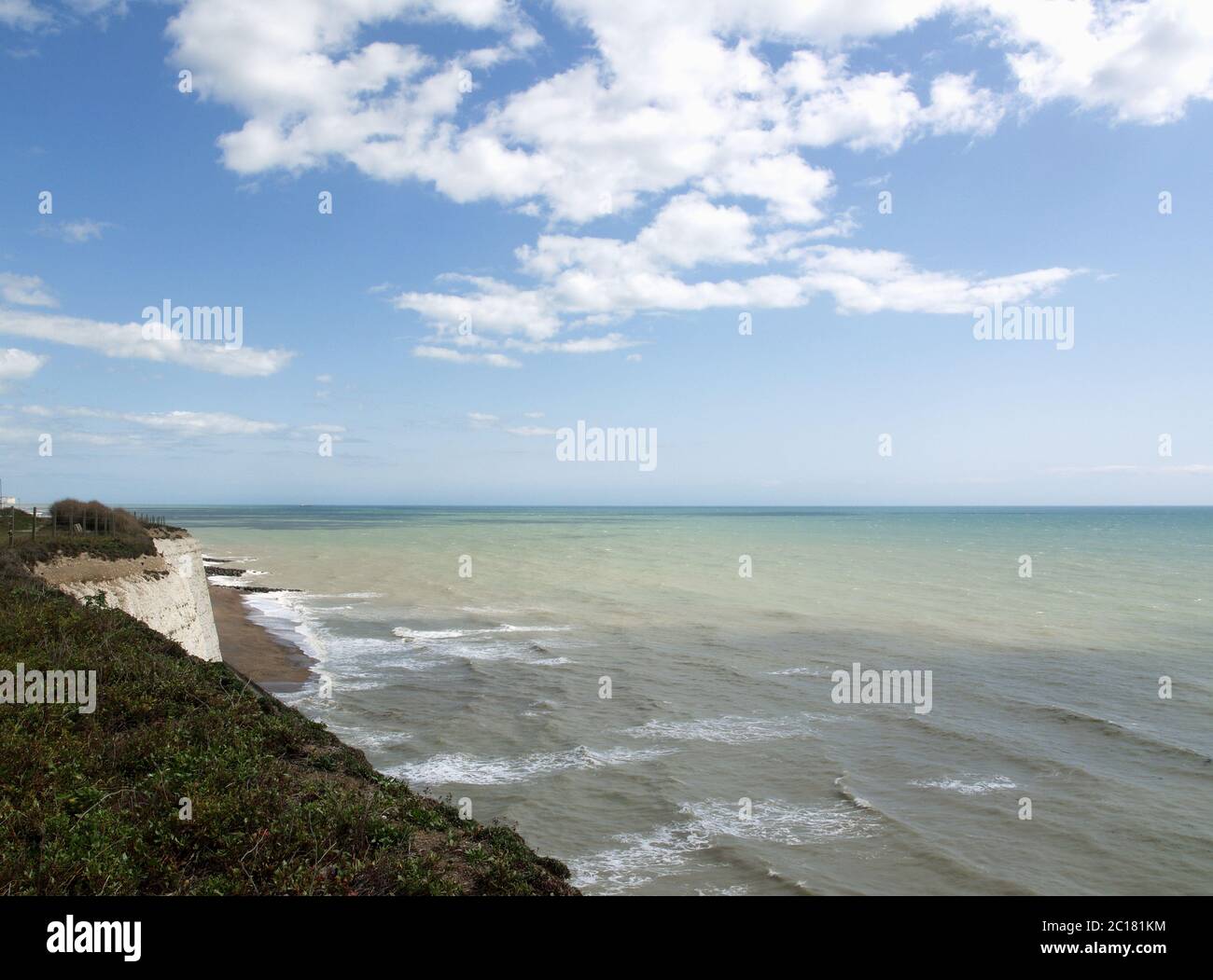 Coastal path at Ovingdean Beach from A259 near Rottingdean, East Sussex ...