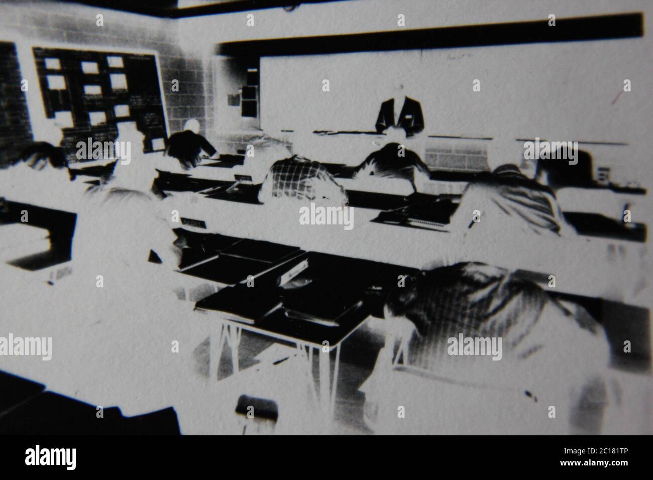 Fine 70s vintage black and white extreme photography of a professor ...