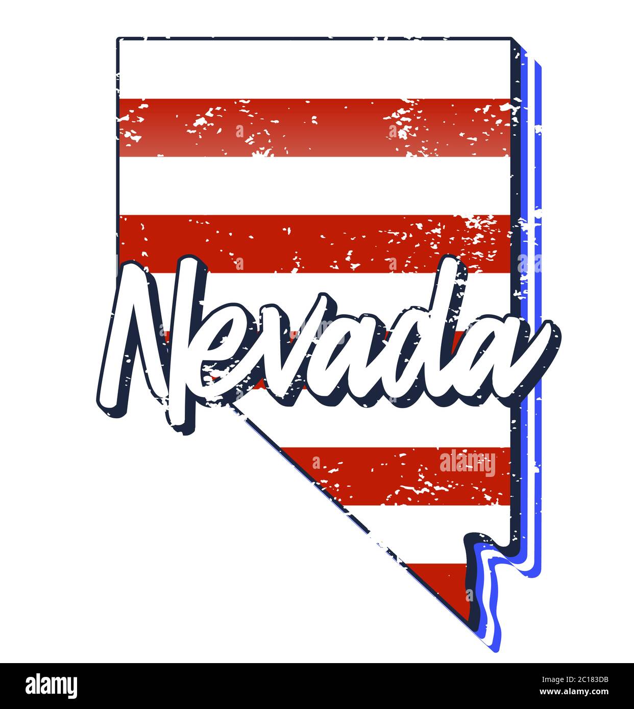 American flag in Nevada state map. Vector grunge style with Typography ...