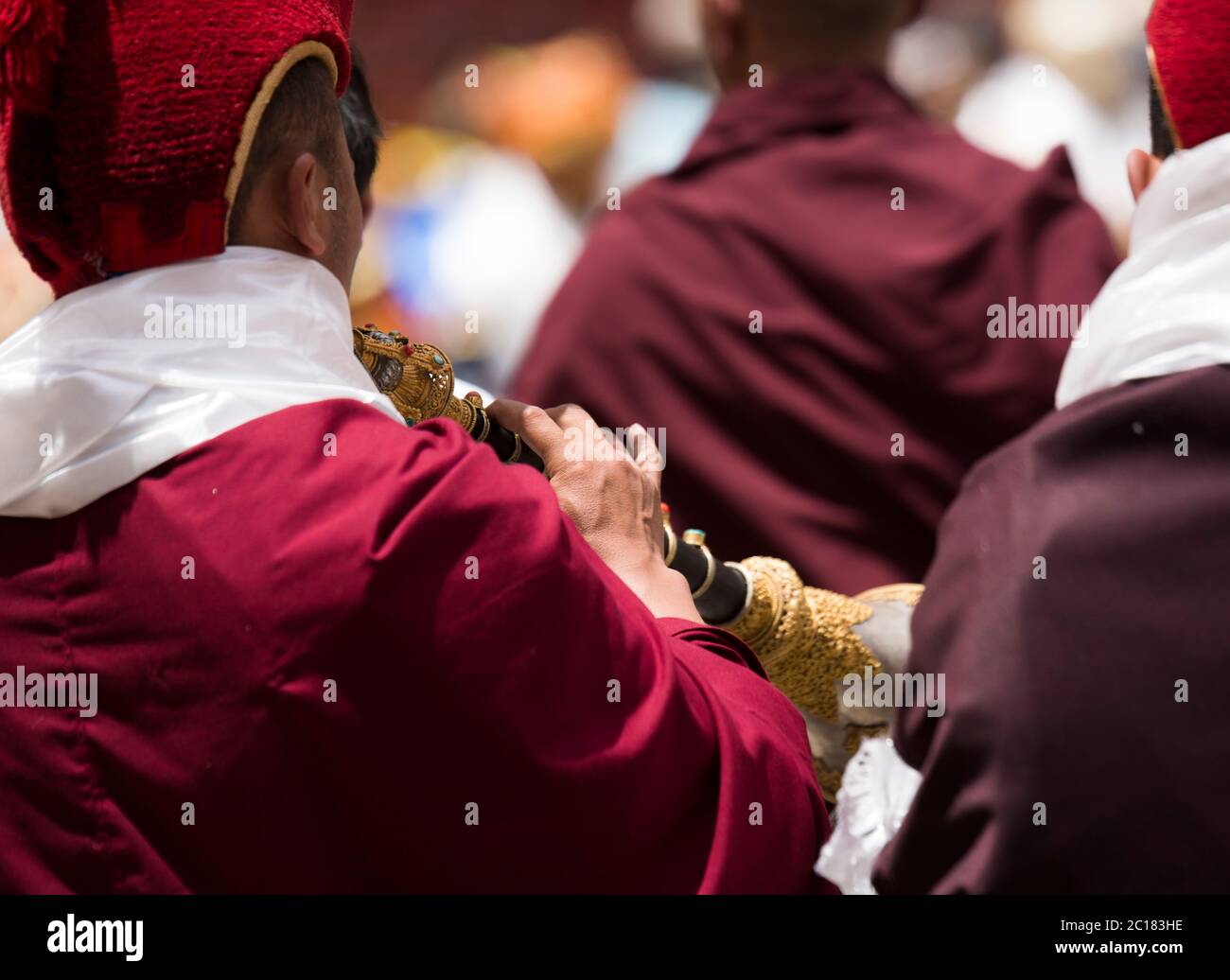 Monks with wind instruments hi-res stock photography and images - Alamy