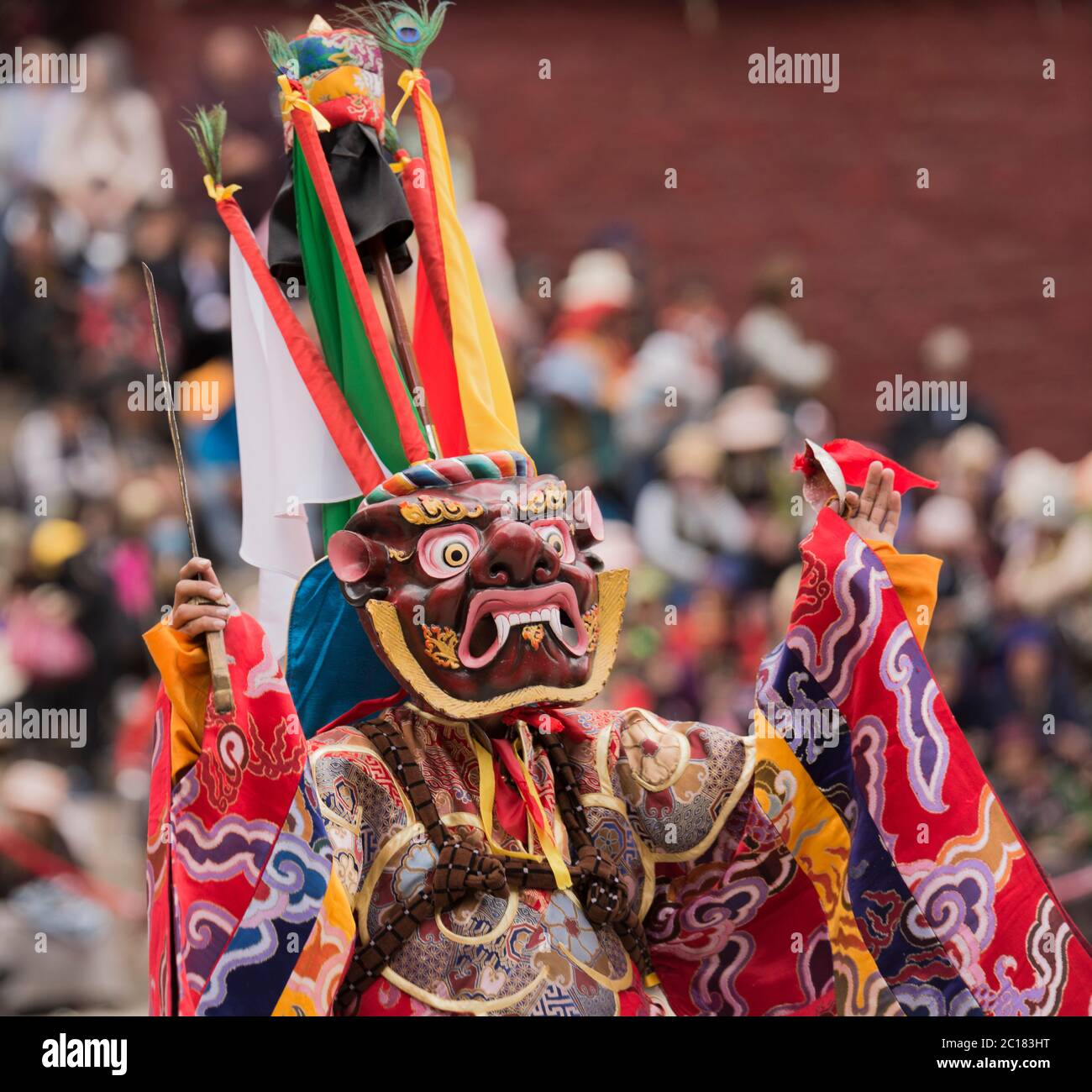 Cham dance performers during the anual festival at the Tsurphu ...