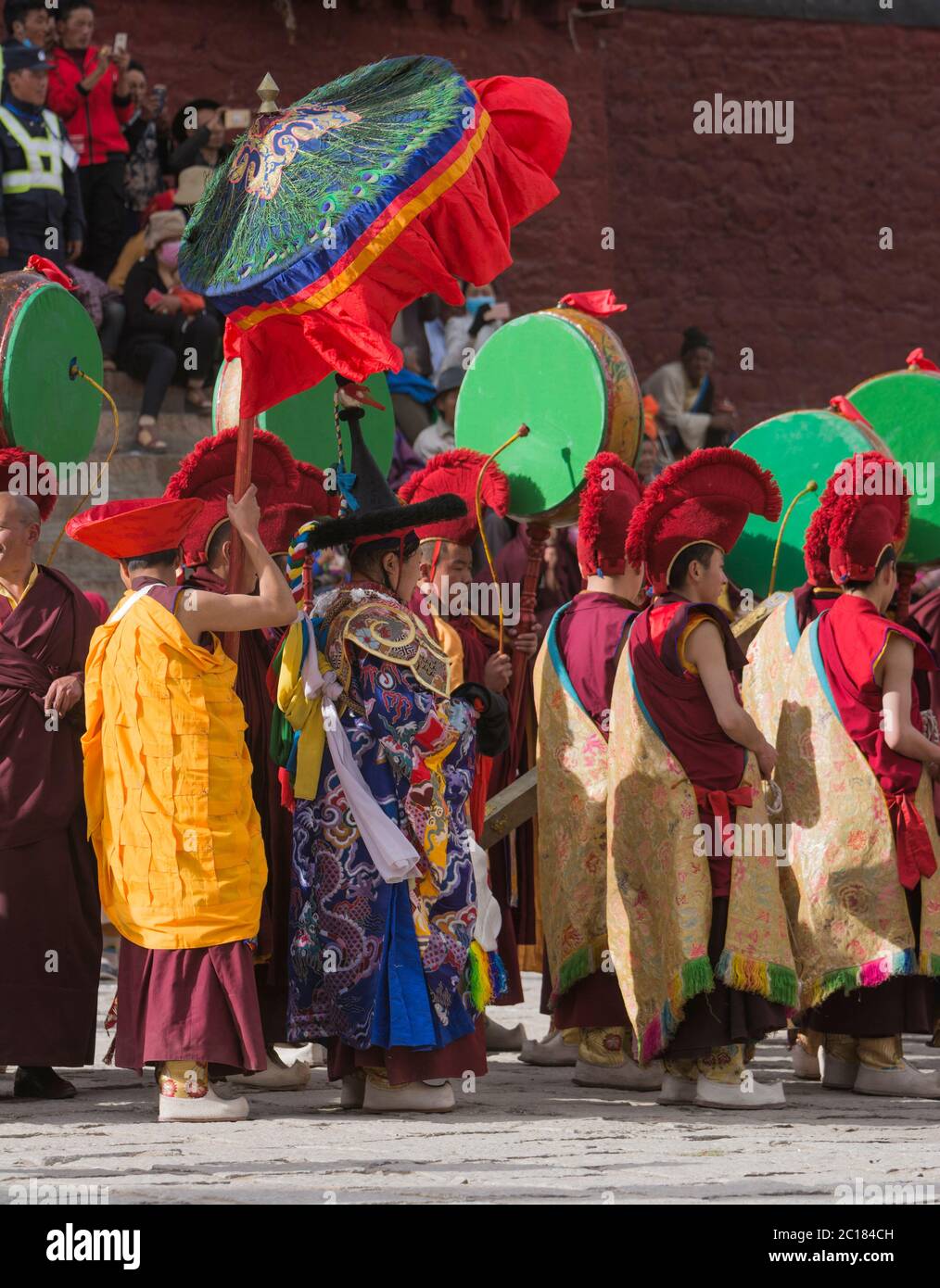 Cham dance performers during the anual festival at the Tsurphu ...