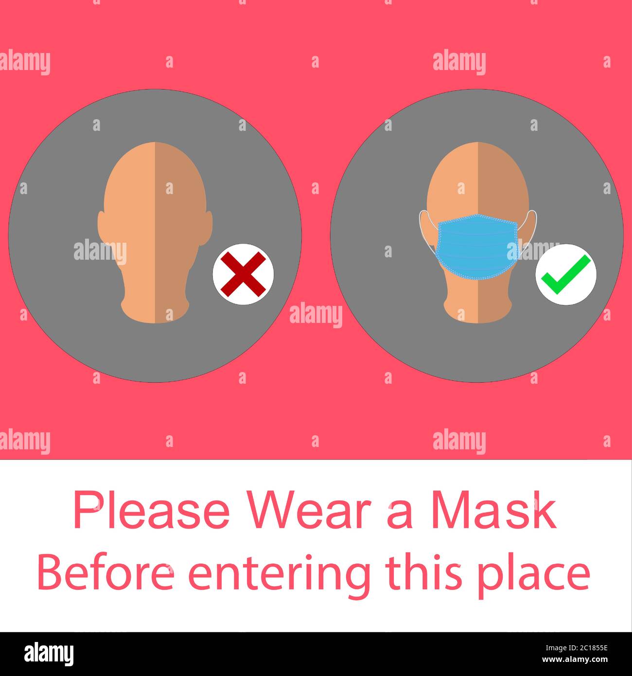 vector medical face mask and text please wear a mask before entering ...