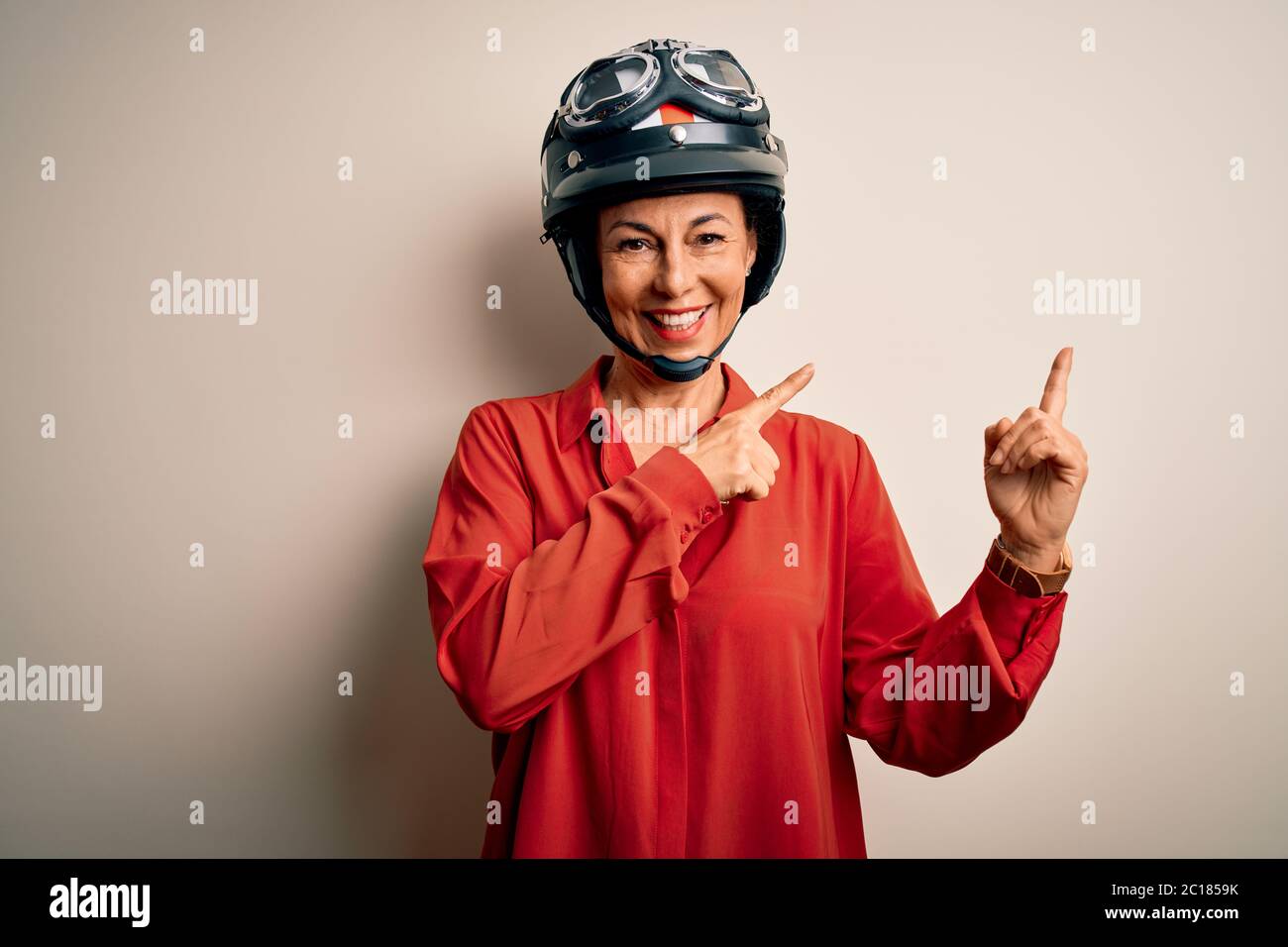 Old woman wearing helmet isolated hi-res stock photography and images ...