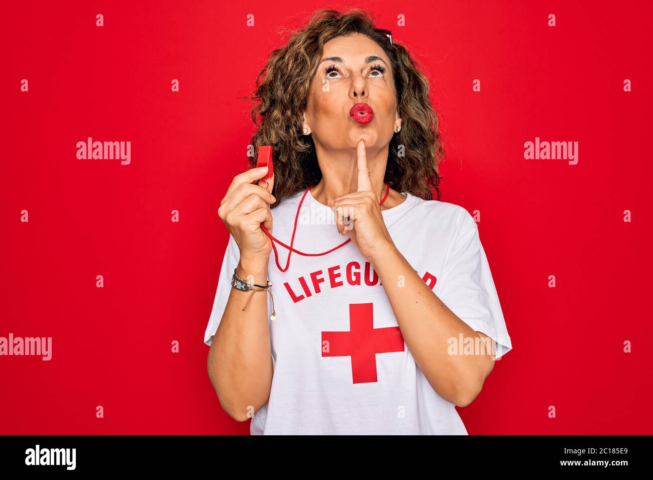 Security guard thinking woman hi-res stock photography and images - Alamy