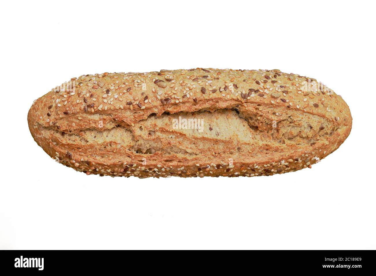 Wholemeal bread with cereals isolated over white background Stock Photo ...