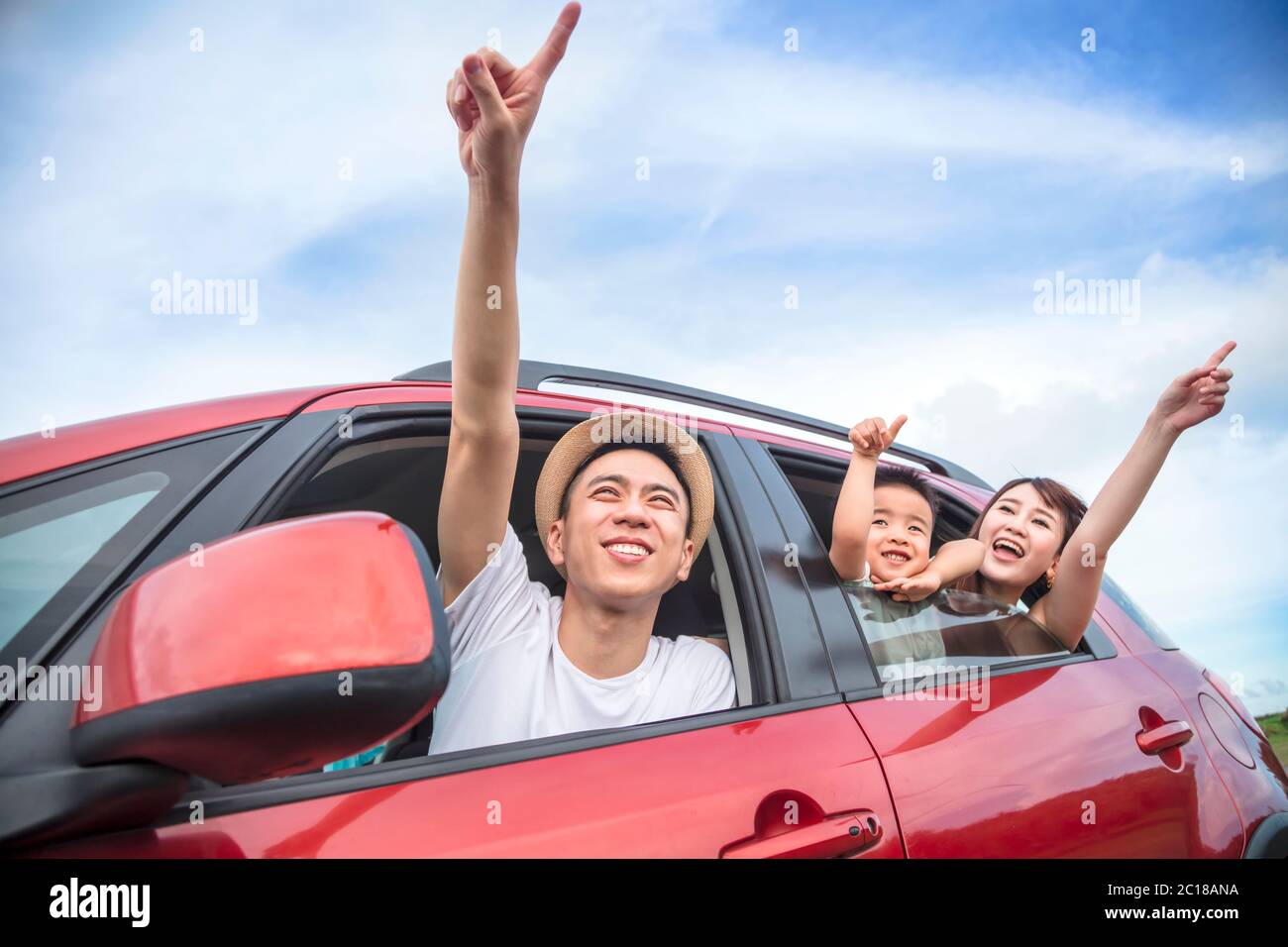 Asian family drive car hi-res stock photography and images - Alamy