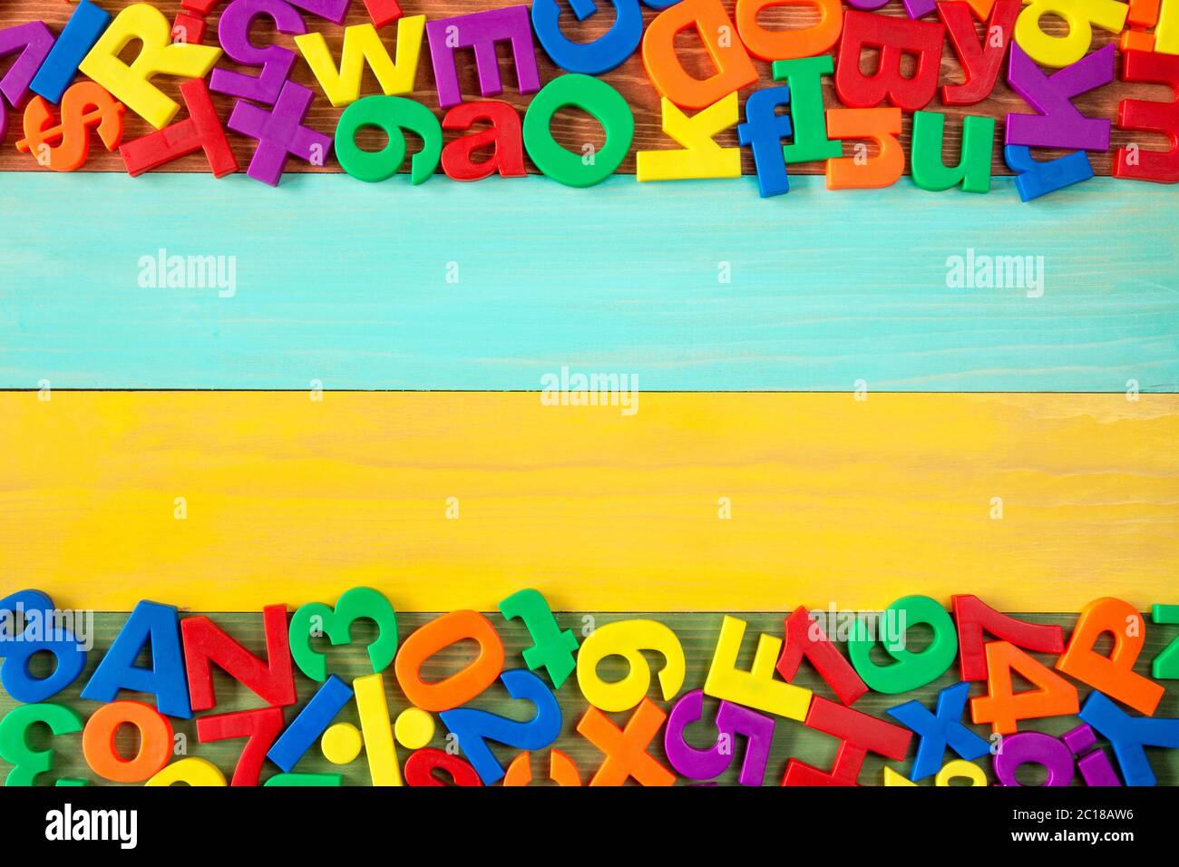 Border of colorful fridge magnets Stock Photo - Alamy