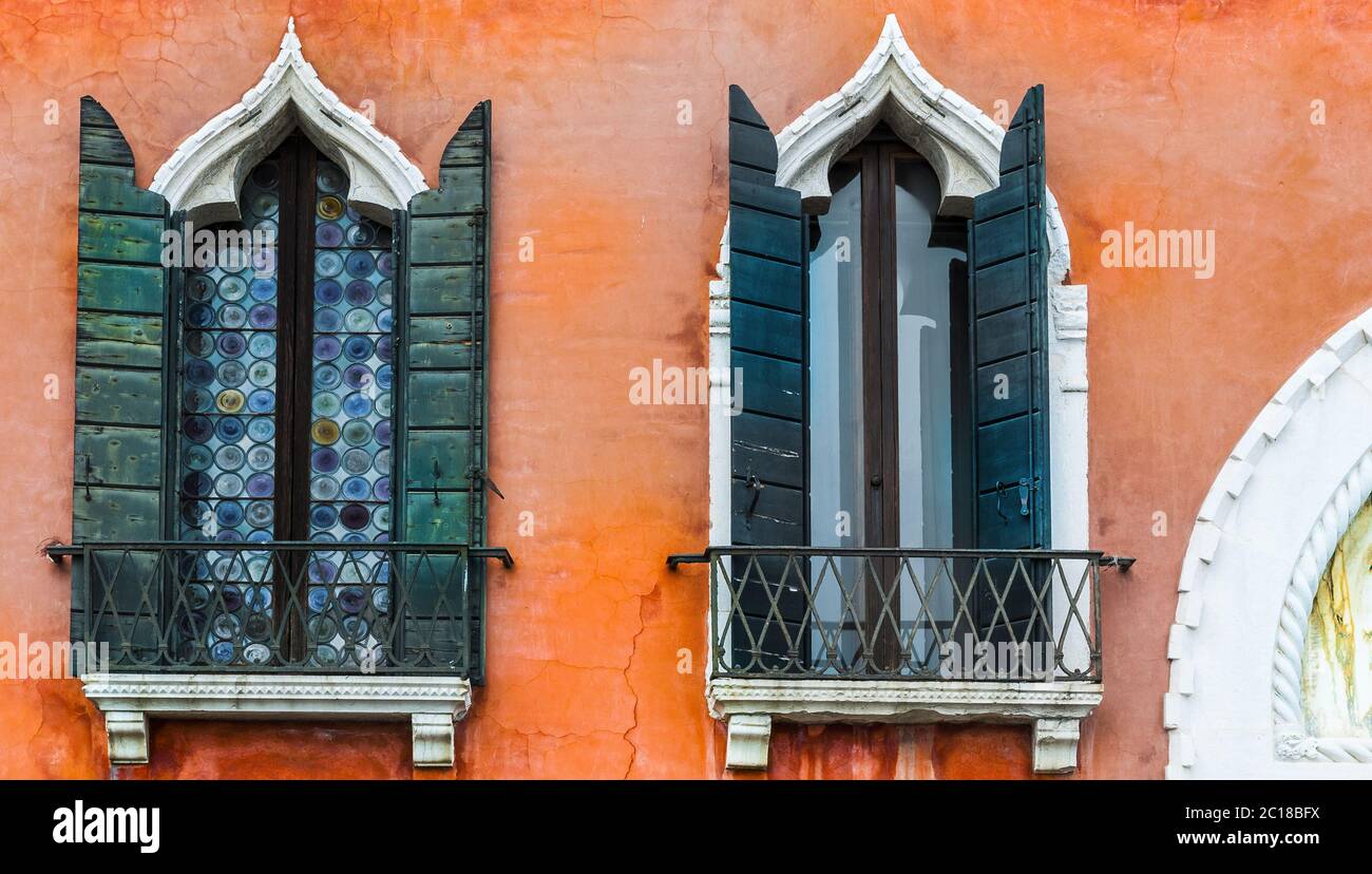 Mosaic Venetian windows Stock Photo - Alamy