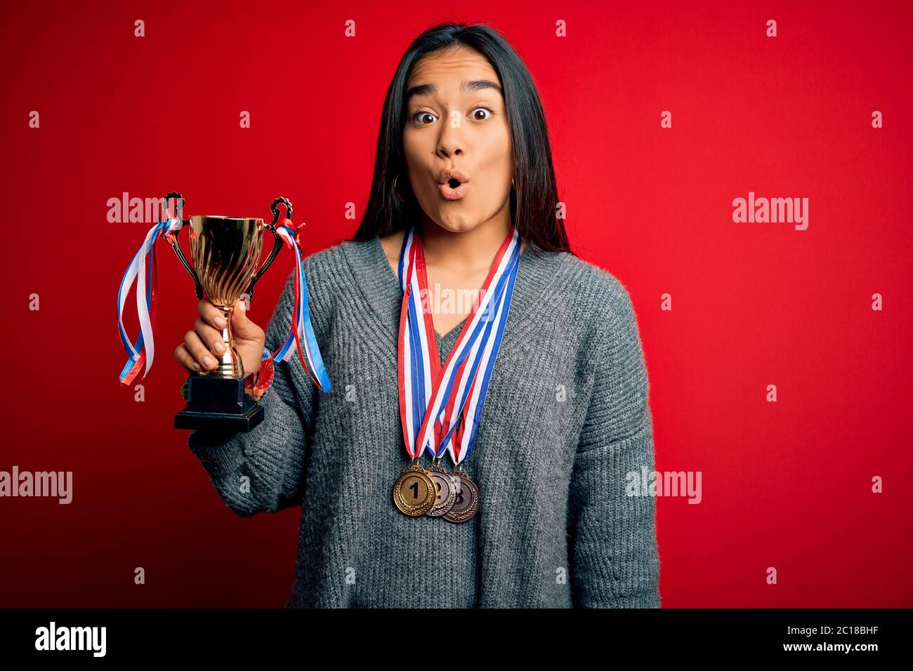 A beautiful thai woman with open mouth hi-res stock photography and ...