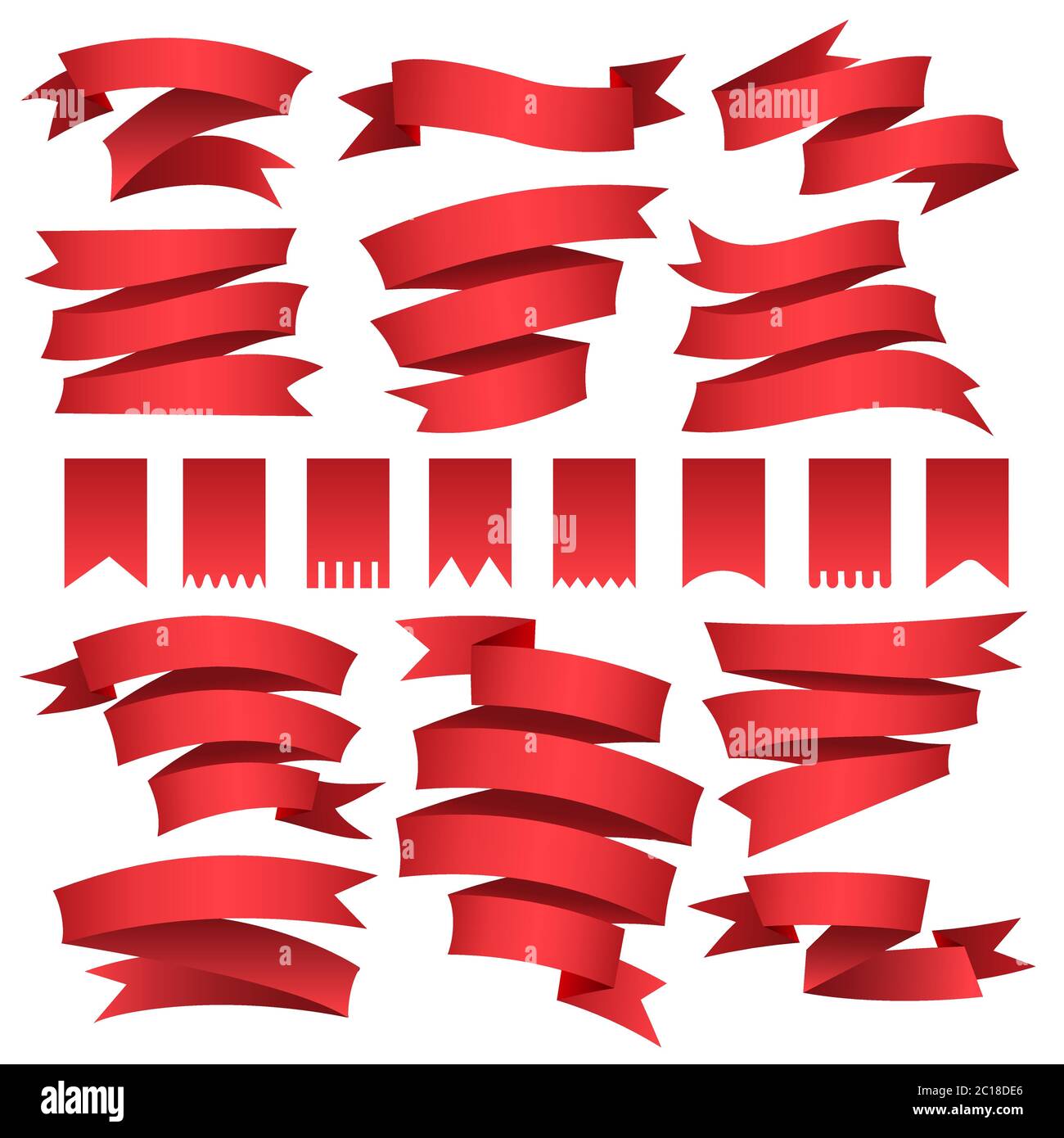 Set red silk flags hi-res stock photography and images - Alamy