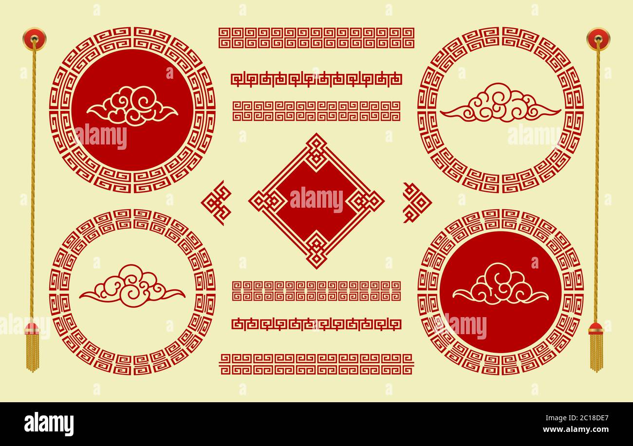 Red chinese border frame Stock Vector Images - Alamy