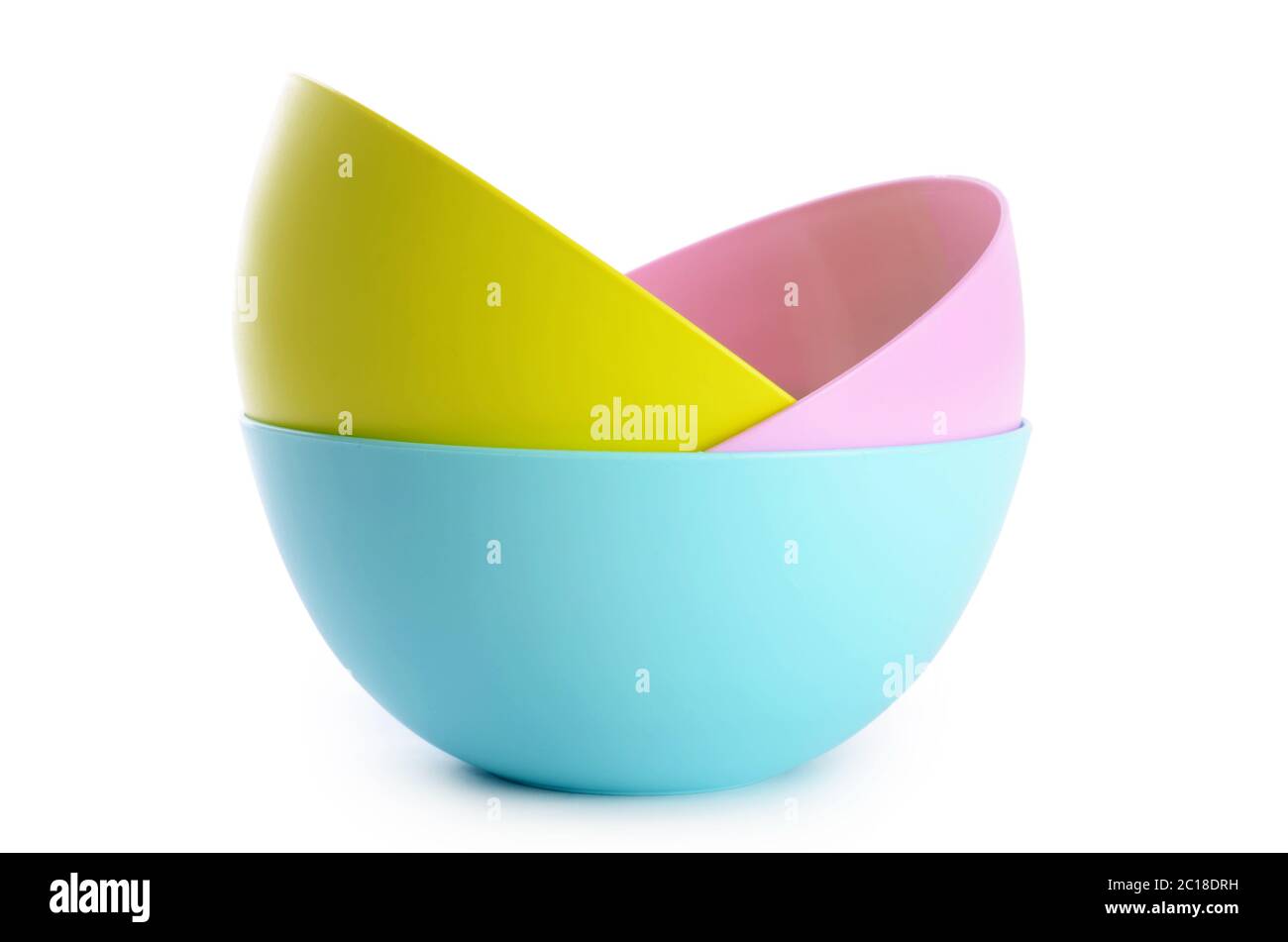 Plastic colorful plates isolated on white Stock Photo - Alamy