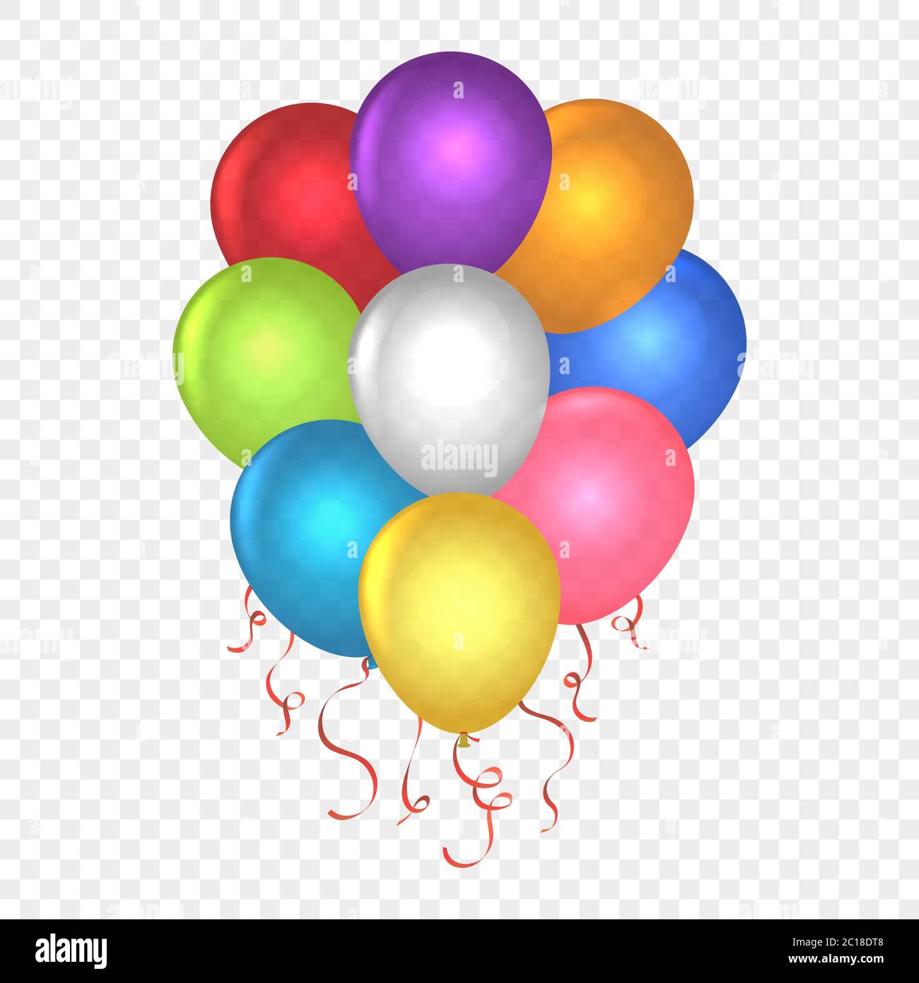 Realistic balloons on transparent Stock Vector Image & Art - Alamy