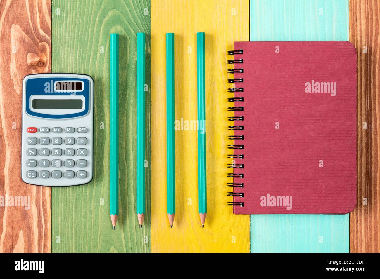 Pencils and calculator hi-res stock photography and images - Alamy