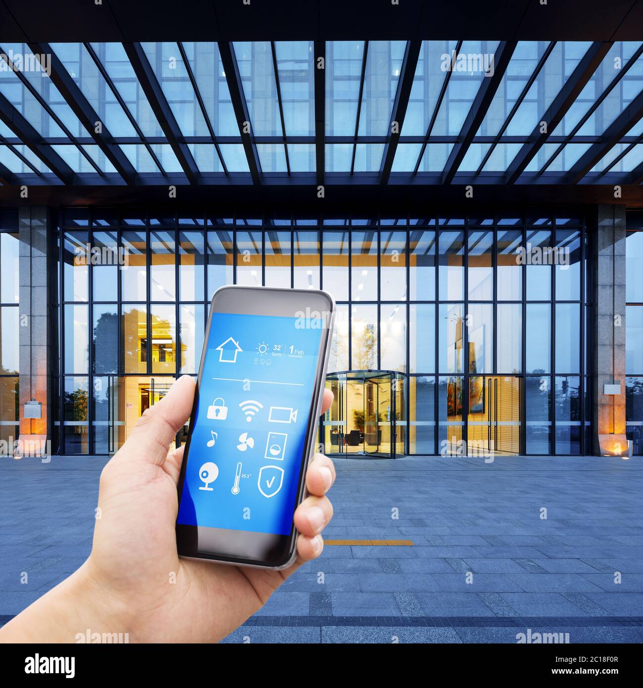 Smart city building app icon hi-res stock photography and images - Alamy