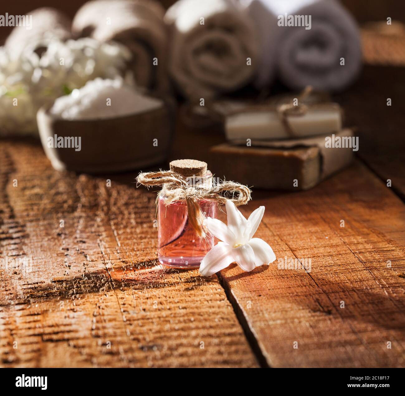 Spa background in range of white, brown and pink Stock Photo - Alamy