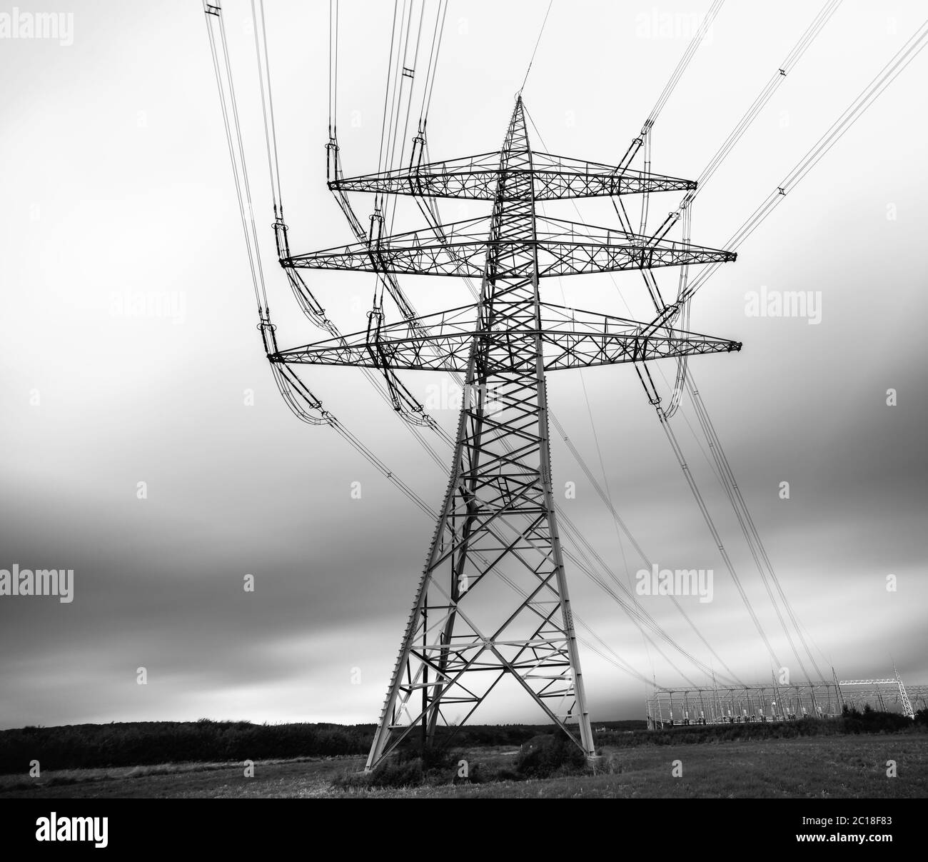 Power pole Black and White Stock Photos & Images - Alamy