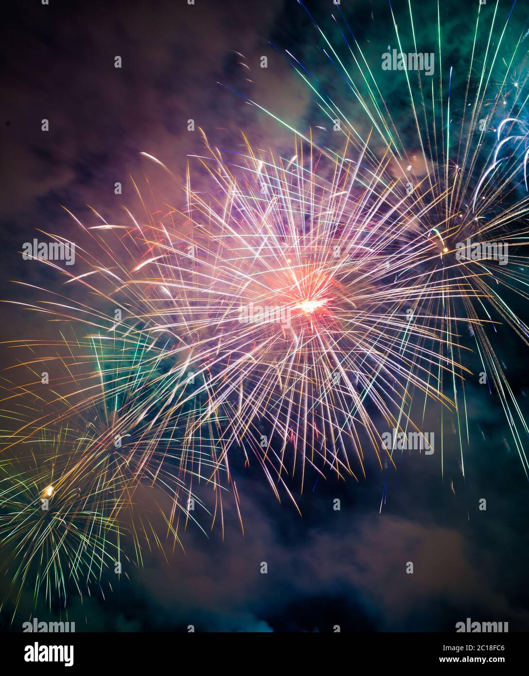Colorful fireworks of various colors Stock Photo - Alamy