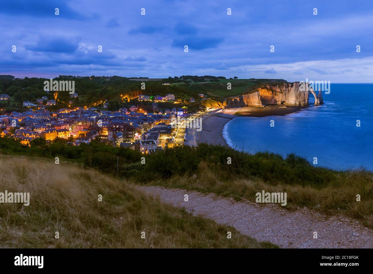 Etretat cliffs with arch - Normandy France Stock Photo - Alamy