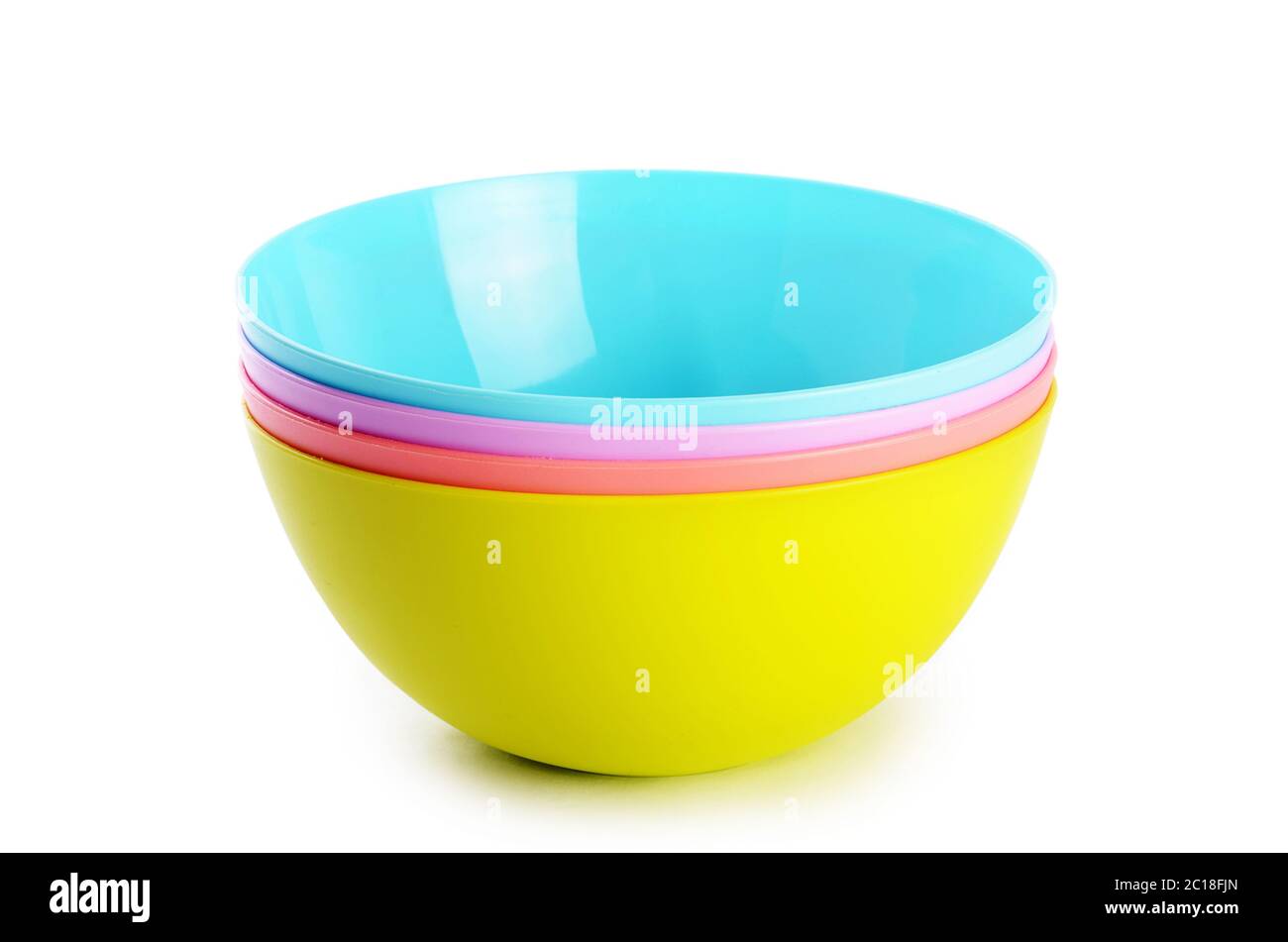 Plastic colorful plates isolated on white Stock Photo - Alamy