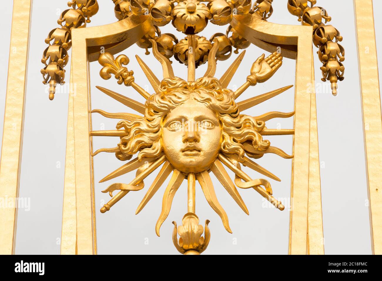 The golden gate of the Palace of Versailles, or Chateau de Versailles ...
