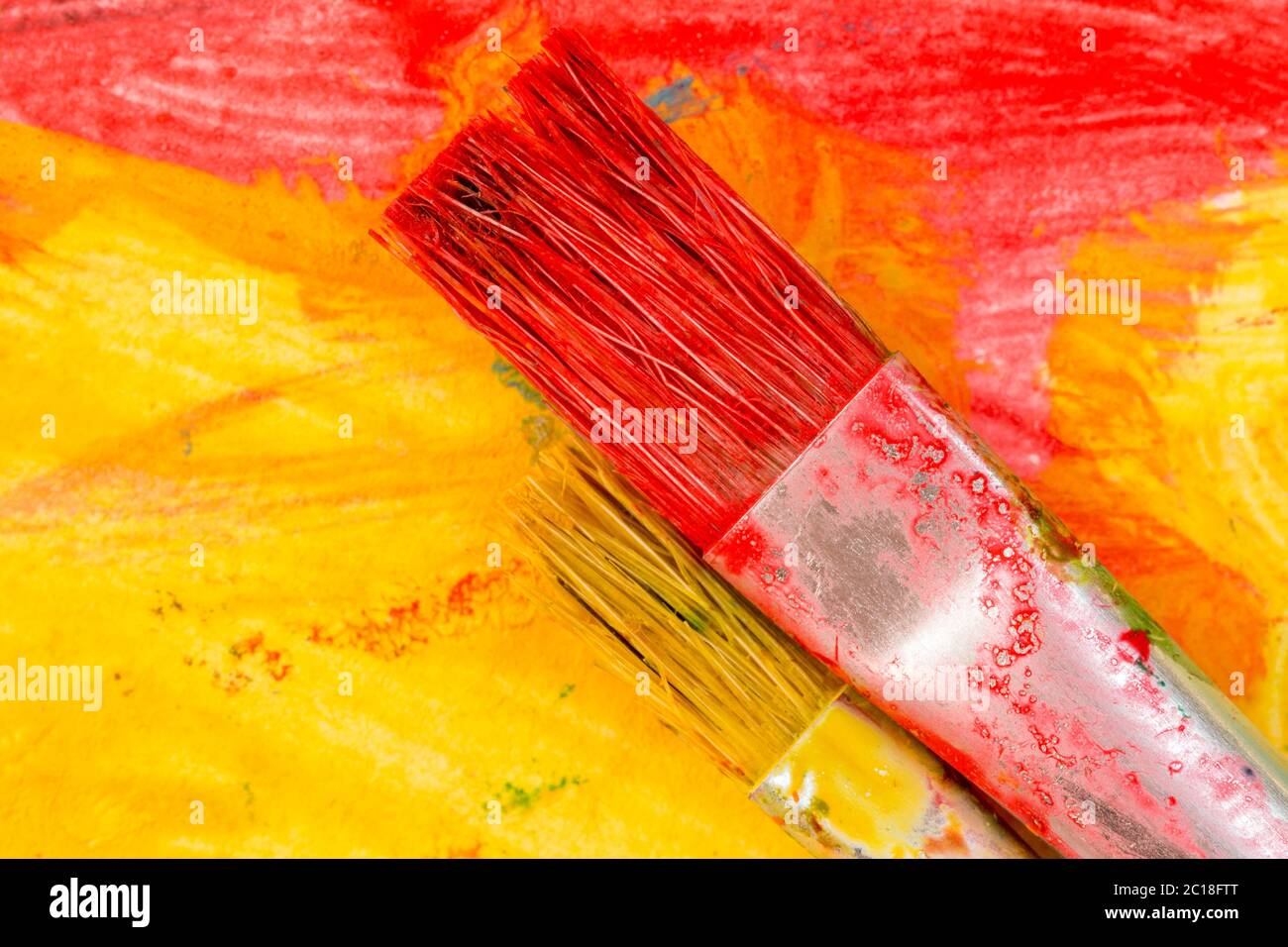 Red and yellow watercolor painting Stock Photo - Alamy