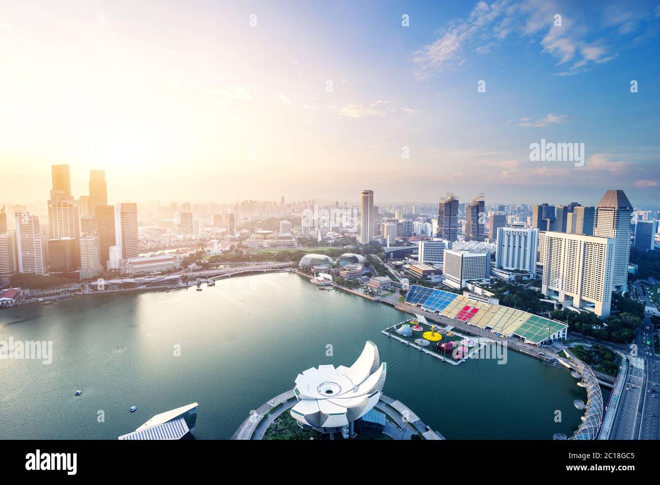 modern buildings near water in midtown of modern city Stock Photo - Alamy