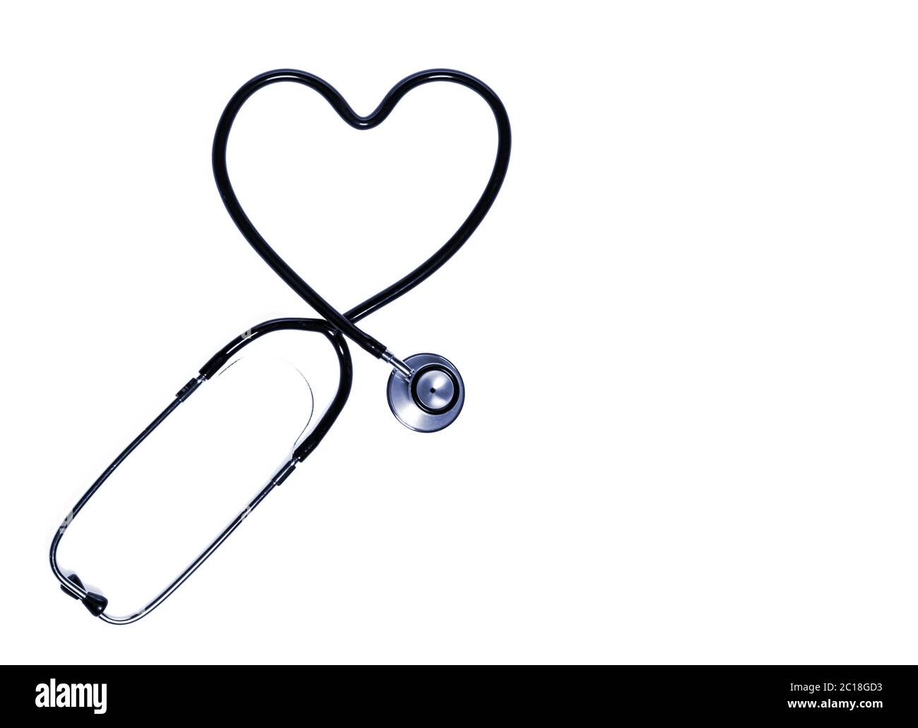 Stethoscope in shape of heart isolated on white background Stock Photo ...