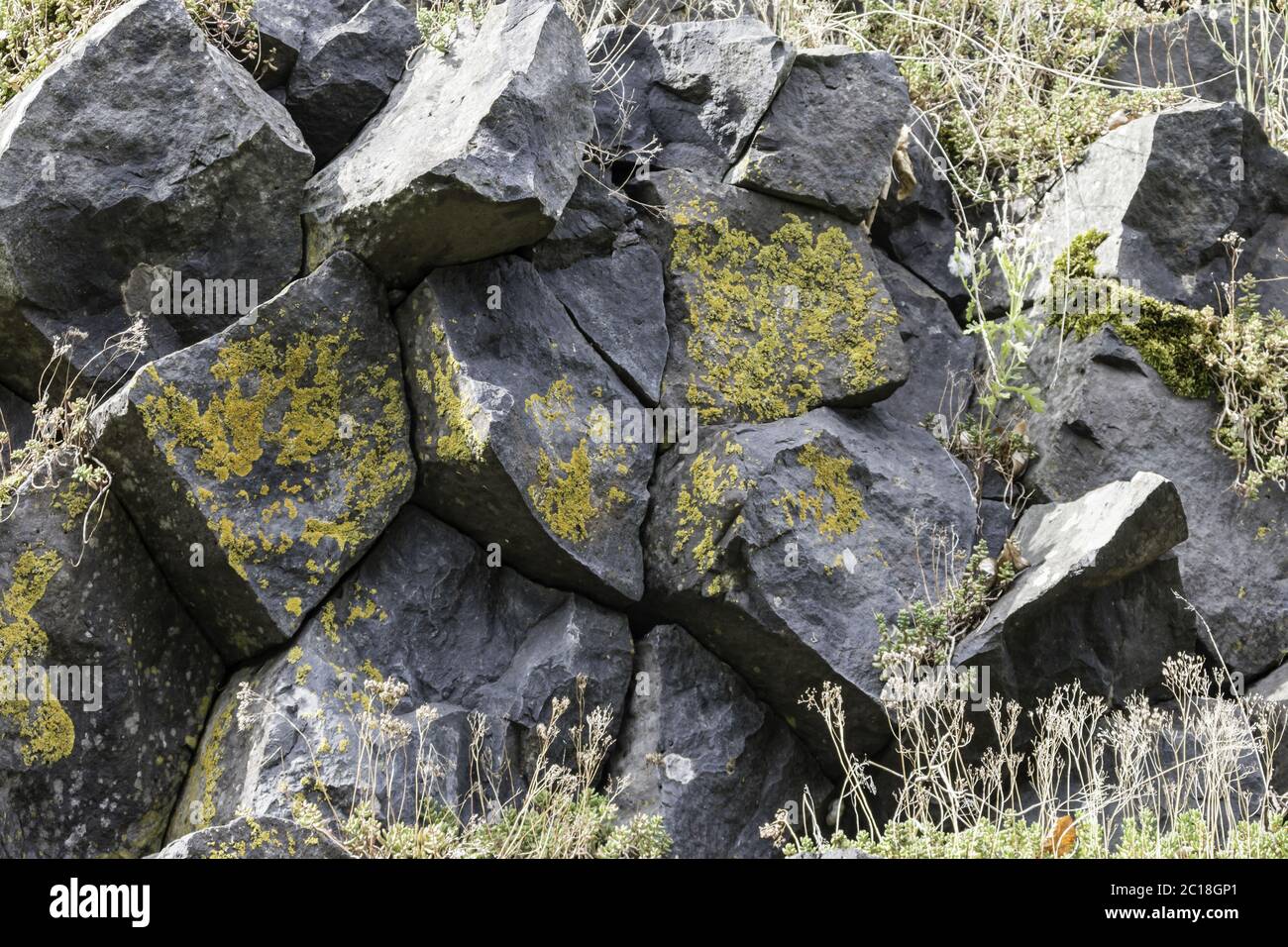 Detailed admission the basalt columns on the mountain Parkstone Stock ...