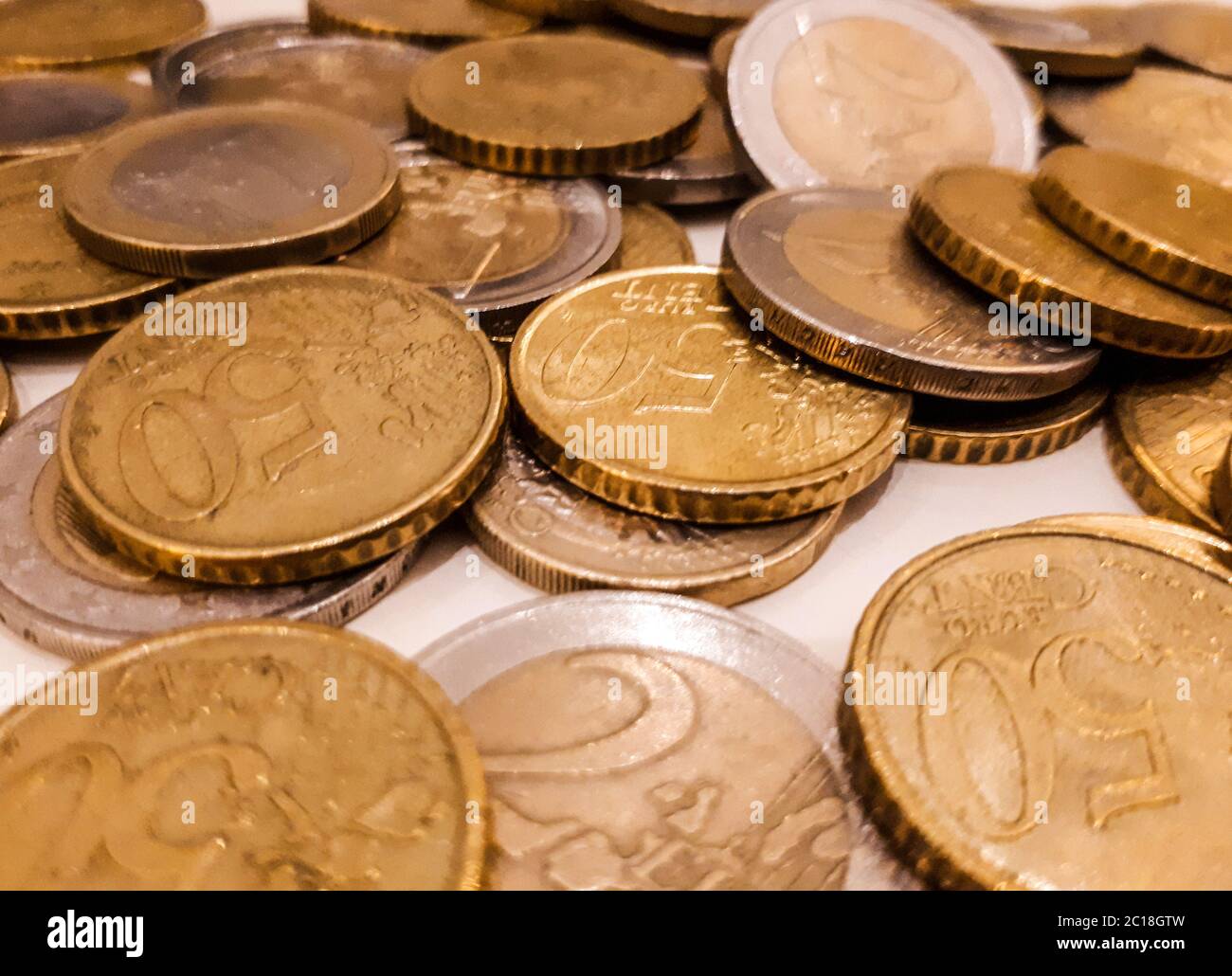 Pile of euro coins Stock Photo - Alamy