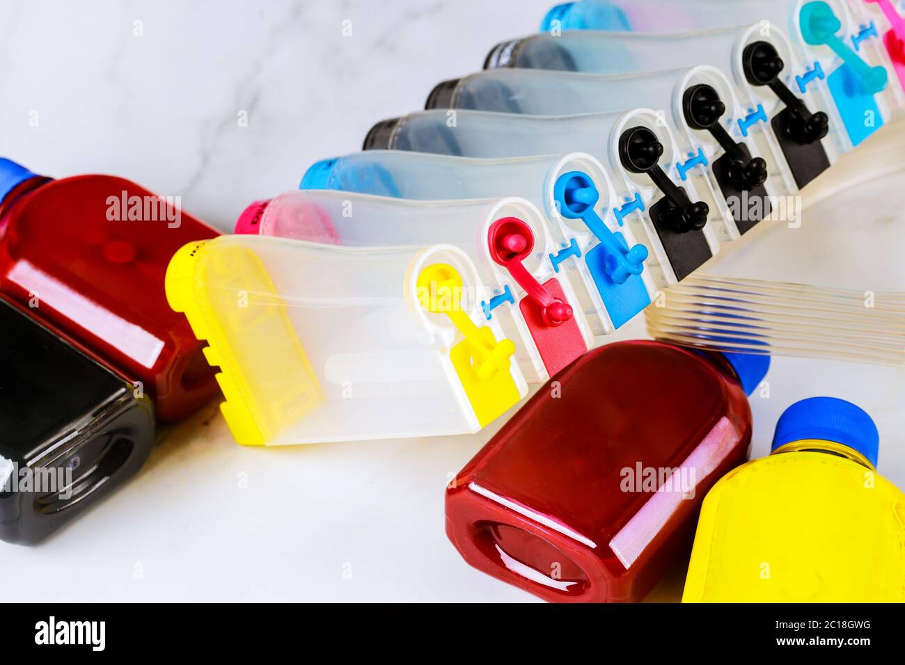 Color with external color tanks, on inkjet printers in large machines ...