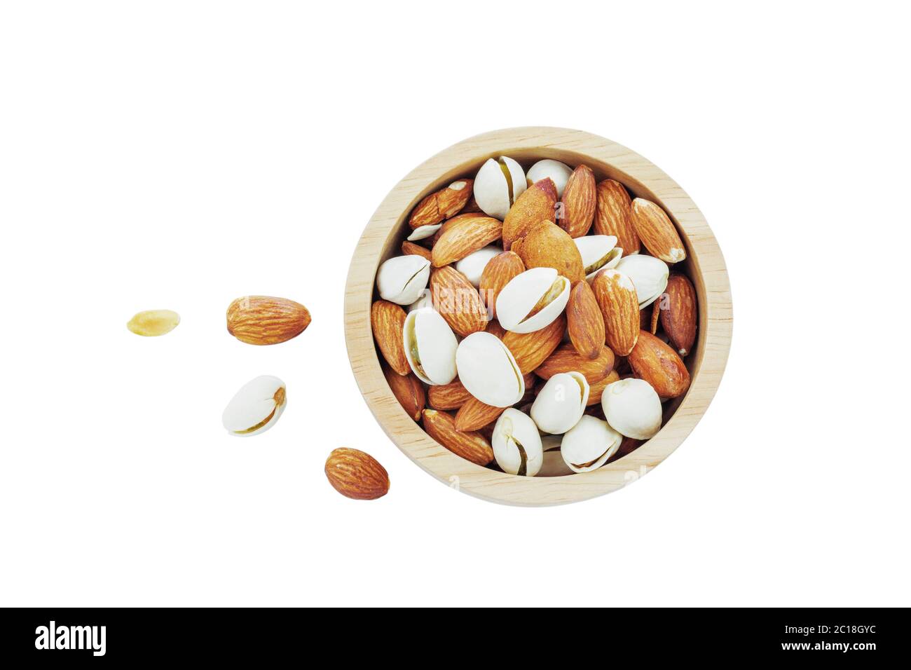 Almond mixed on white background Stock Photo - Alamy
