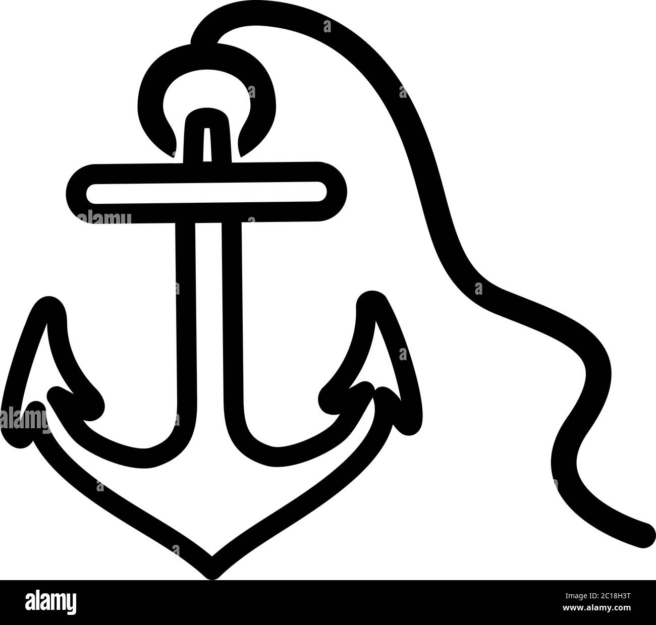 Anchor Line Icon In Flat Style Vector Icon For Apps And Websites. Black ...