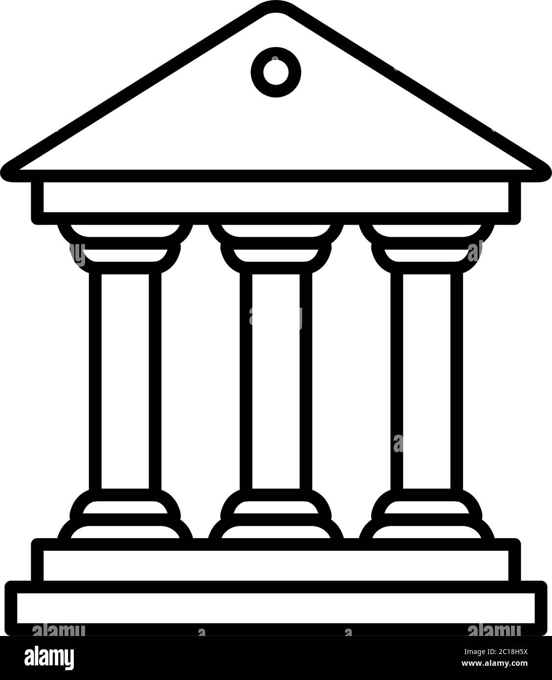 Bank Line Icon In Flat Style Vector Icon For Apps And Websites. Black ...