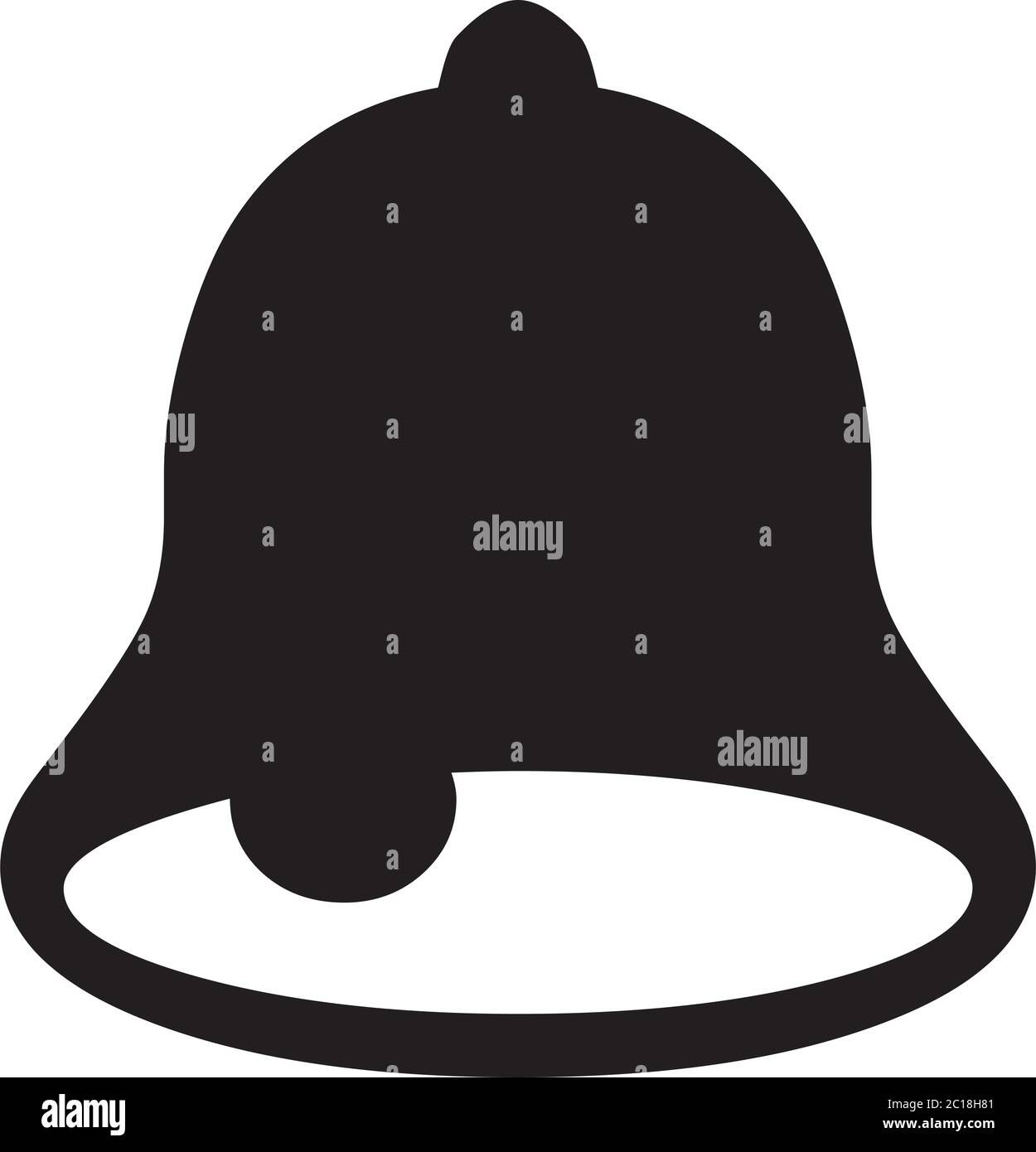 Bell Icon In Flat Style Vector For Apps, UI, Websites. Black Icon ...