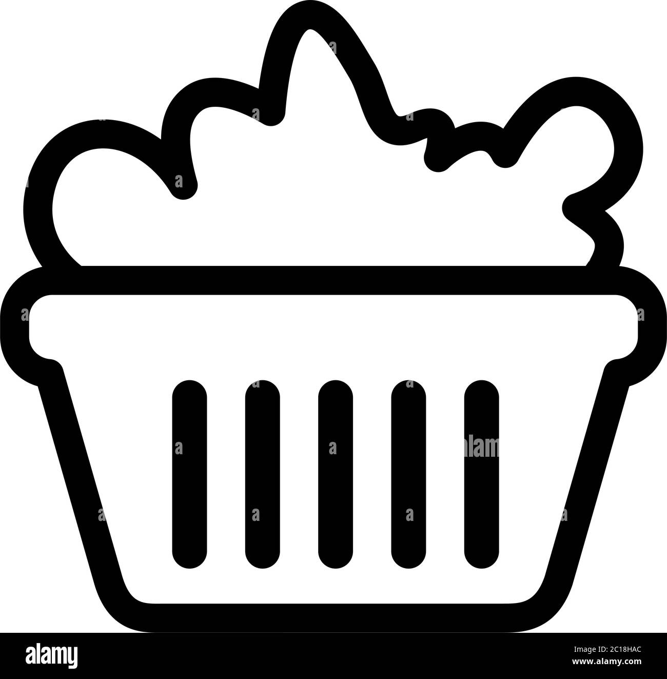 Basket Line Icon In Flat Style Vector Icon For Apps, UI, Websites ...