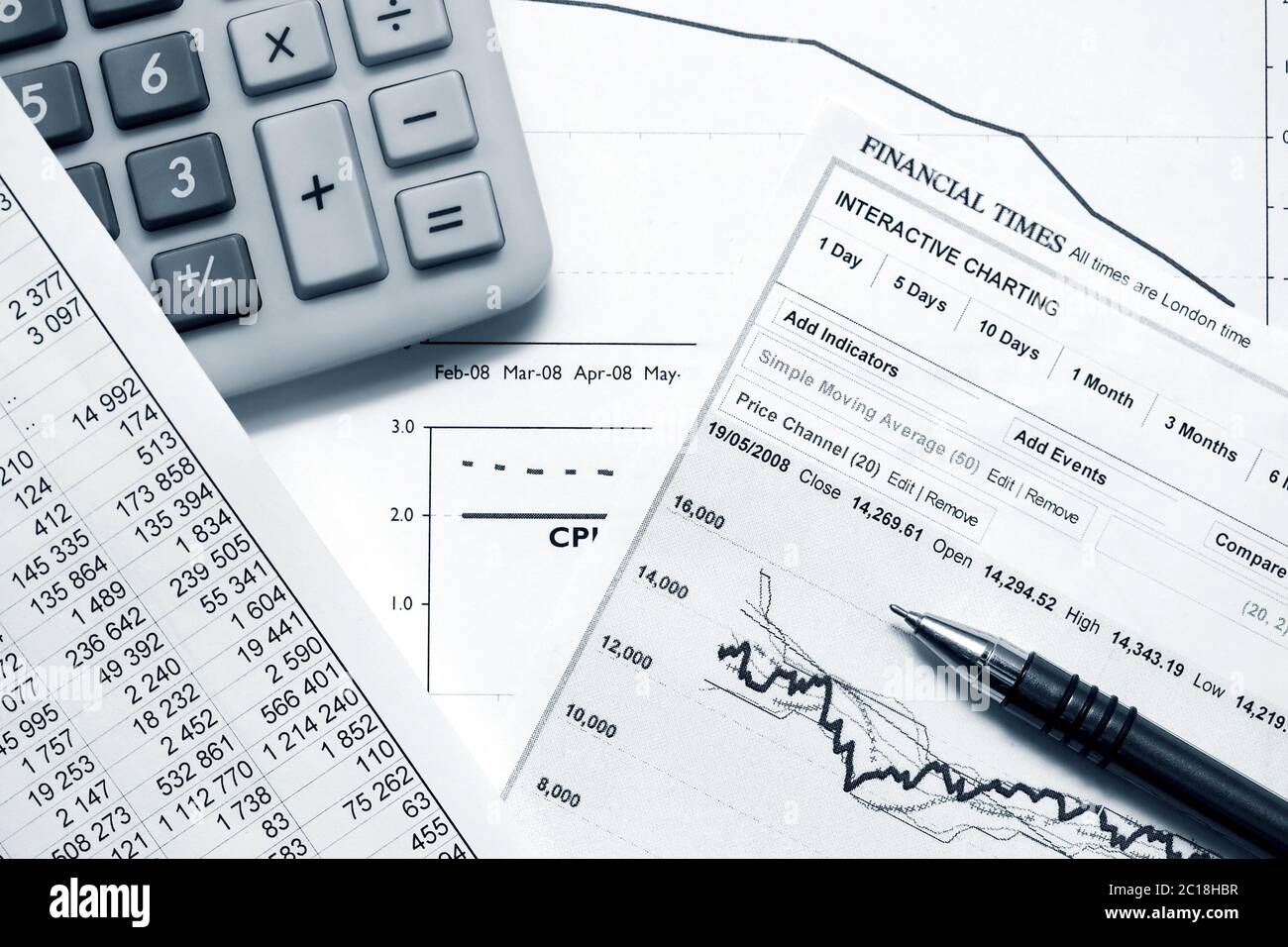 Financial accounting stock market graphs analysis Stock Photo - Alamy
